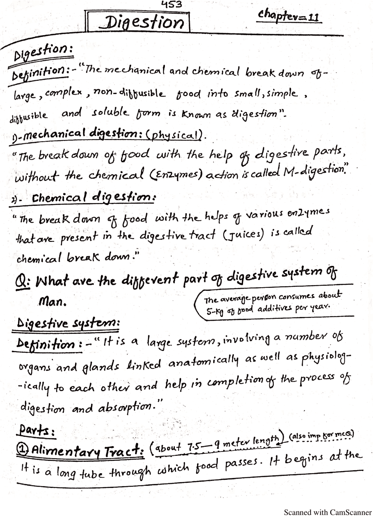 Digestion Chapter-11 Biology Complete Chapter | Study notes Biology ...