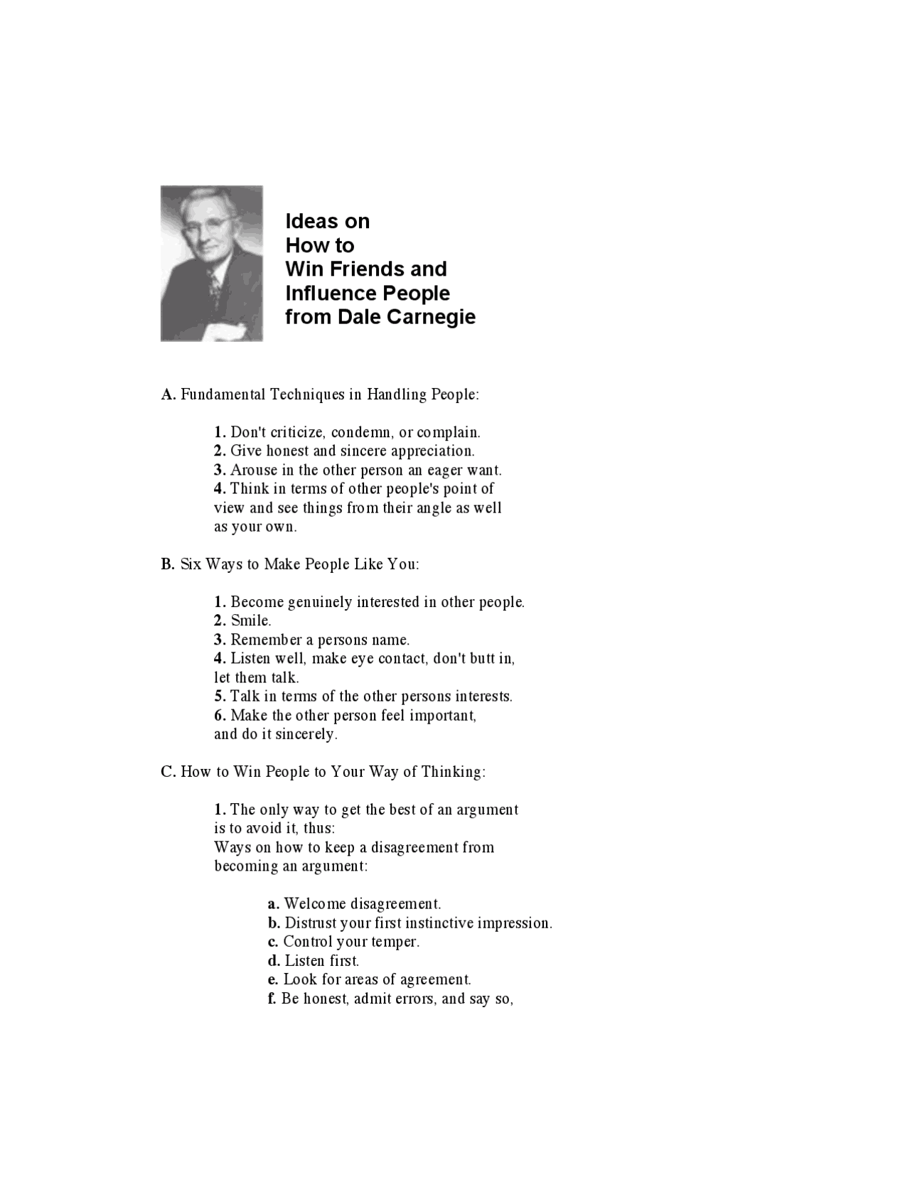 Dale Carnegie's Techniques: Winning Friends, Influencing People ...