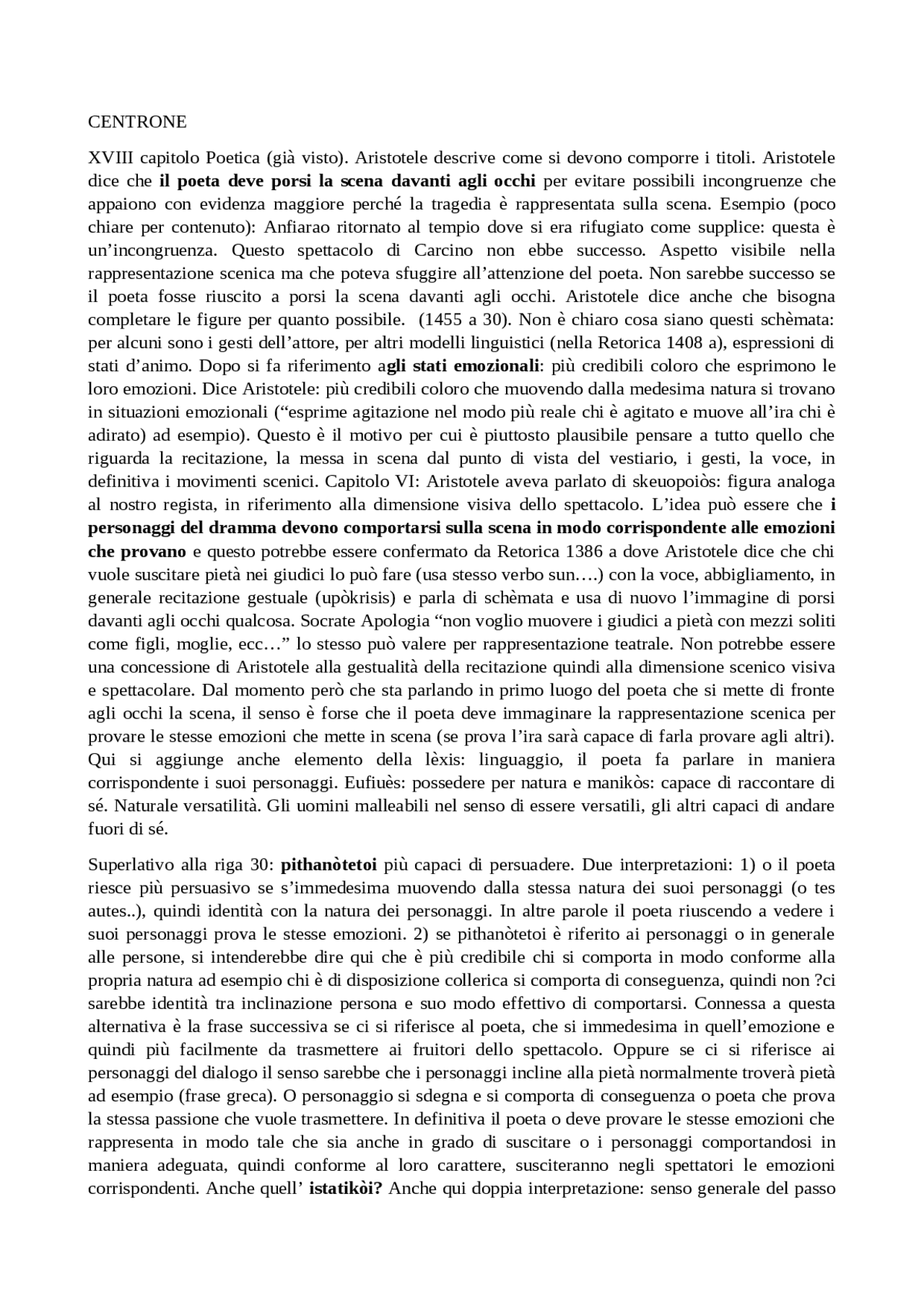 Spiegazione Cap. 18 Poetica Aristotele | Schemes and Mind Maps of ...