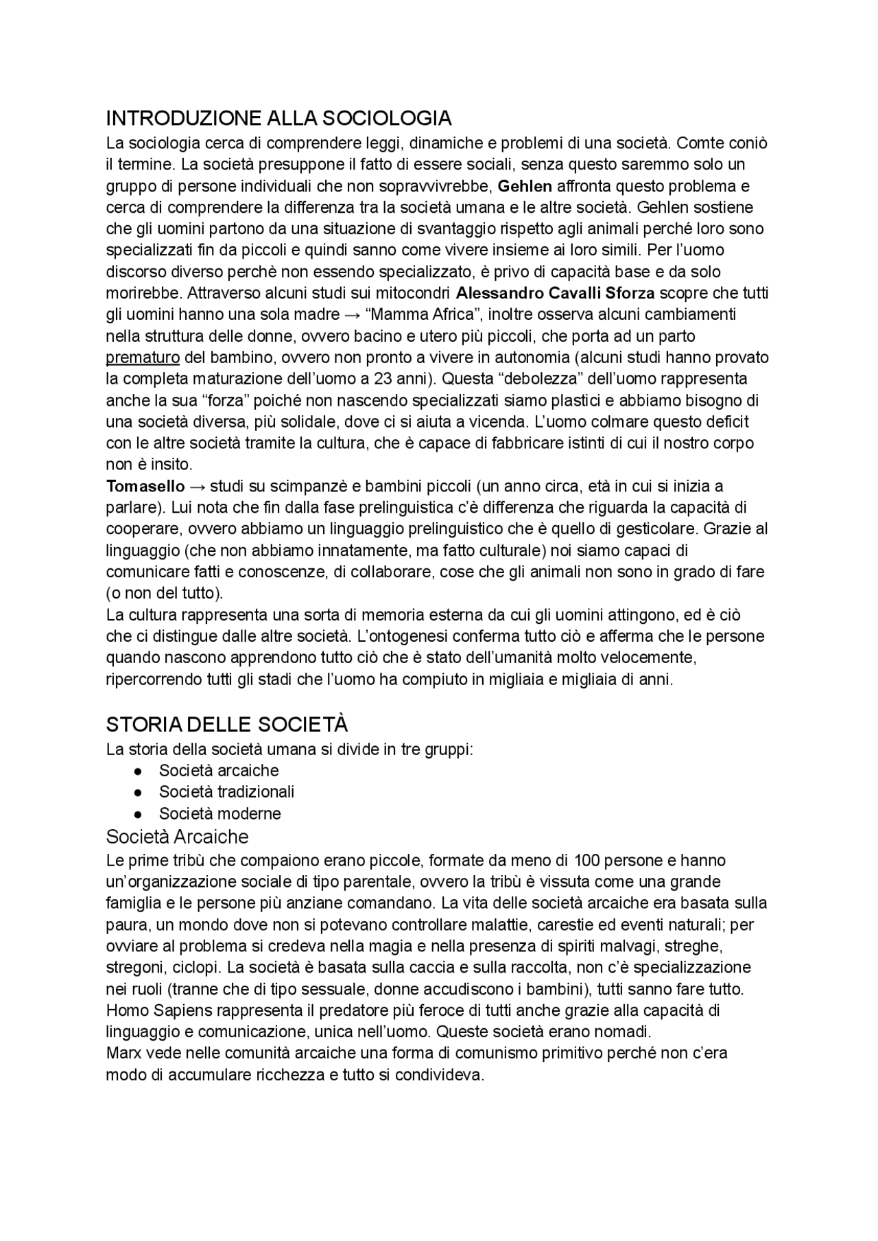 Appunti E Schemi Di Teorie Sociologiche Appunti Di Sociologia Docsity