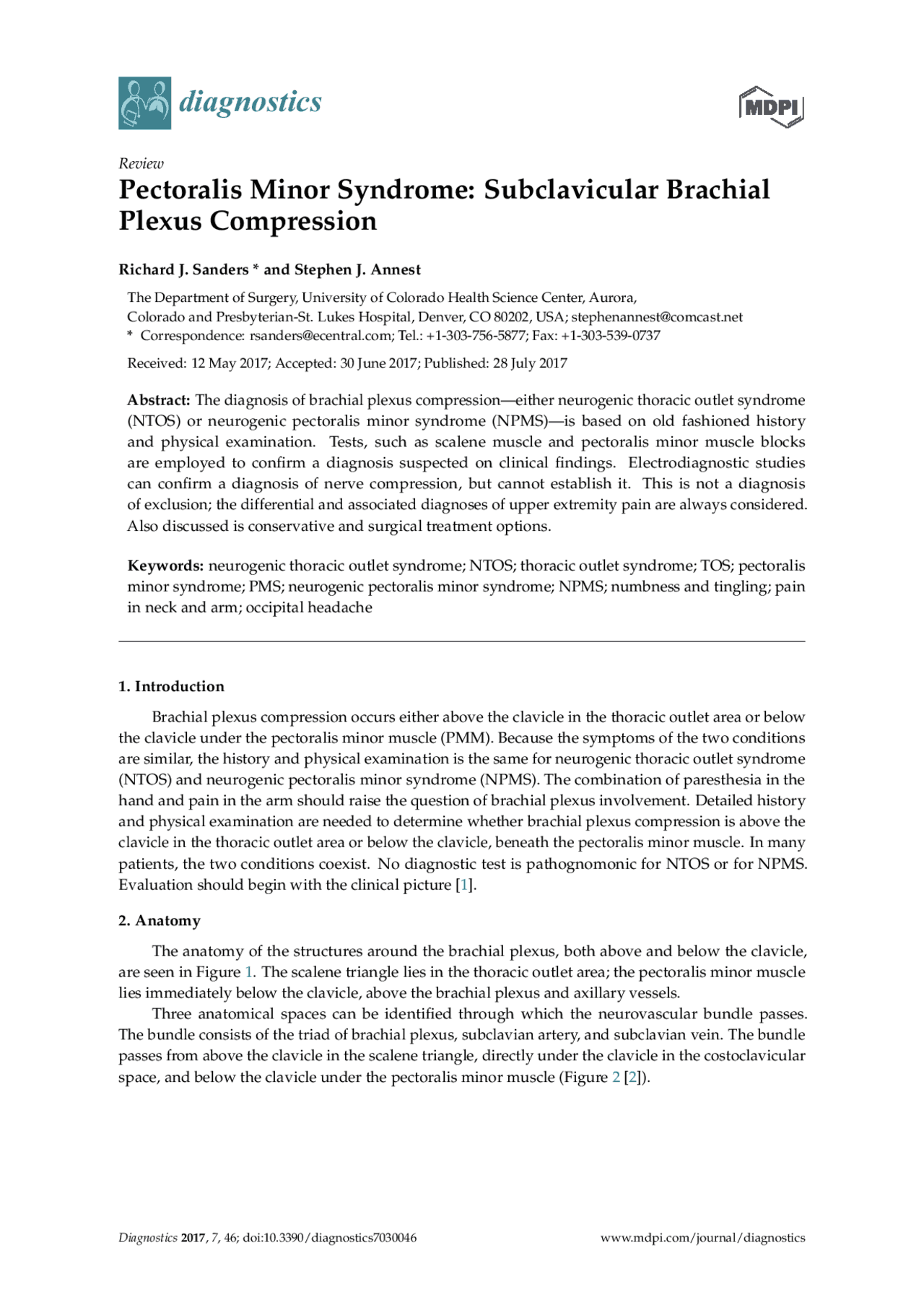 Diagnosis & Treatment of Neurogenic Thoracic Outlet Syndrome ...