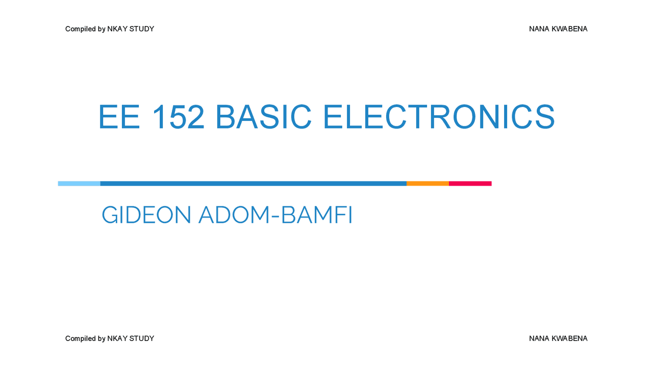 learn basics of electrical devices | Lecture notes Electronics | Docsity