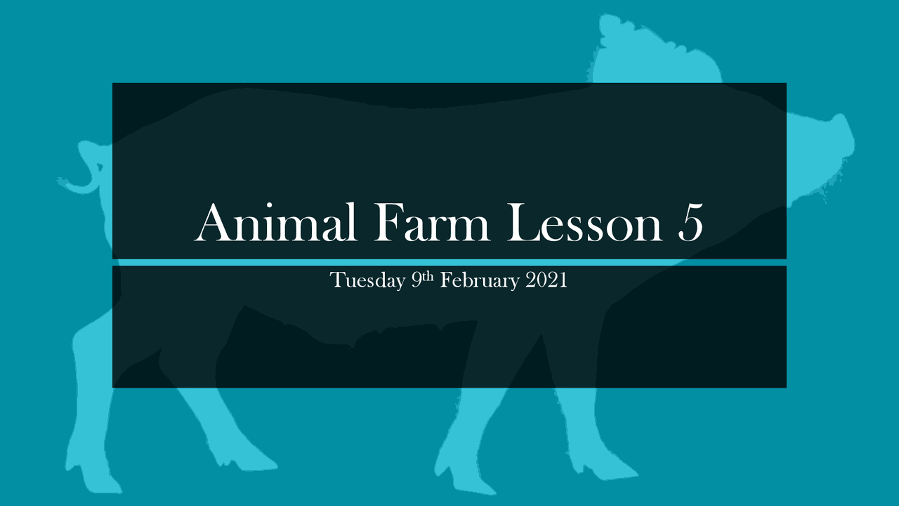 Animal Farm Lesson 5 | Exams English Literature | Docsity