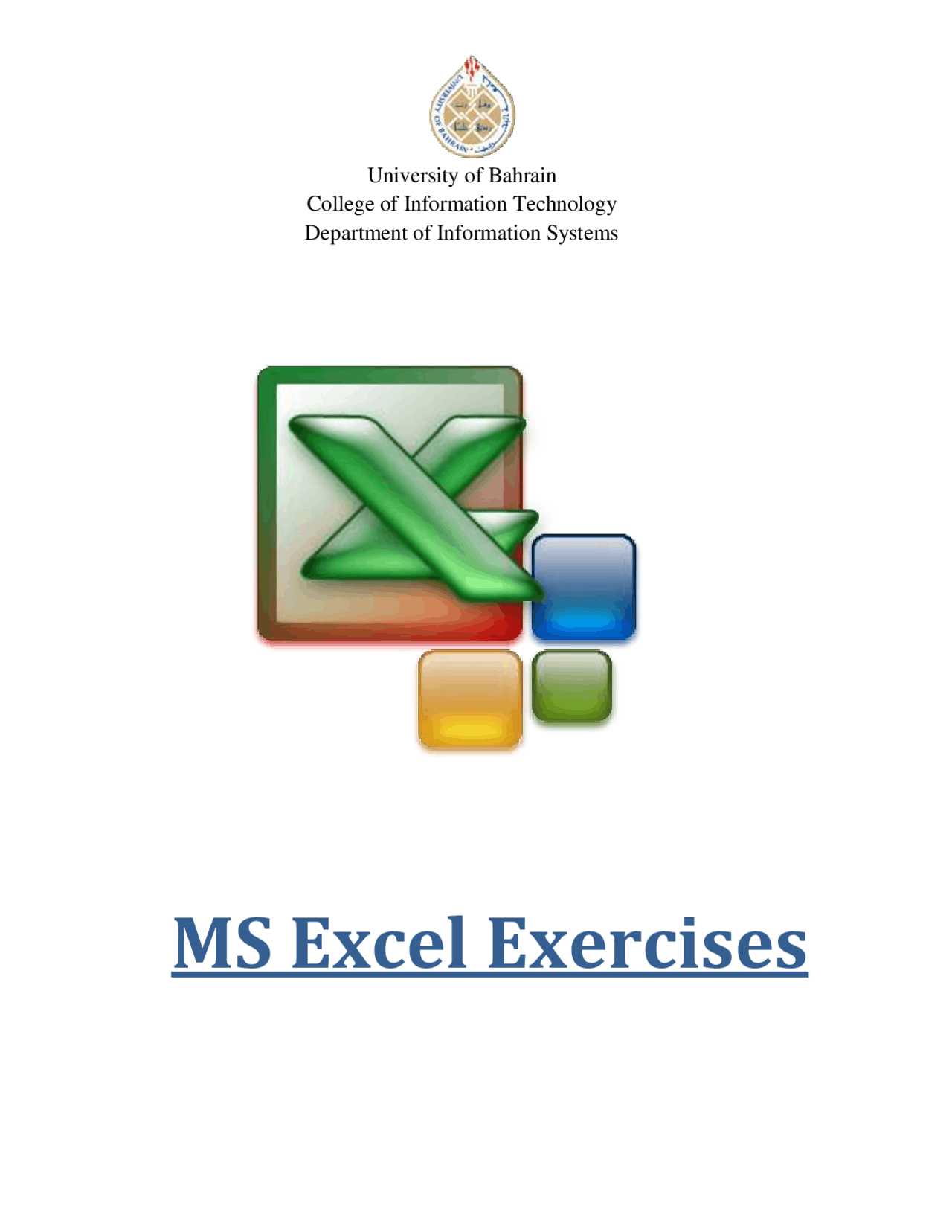 Ms Excel Exercises Exercises Ms Microsoft Excel Skills Docsity