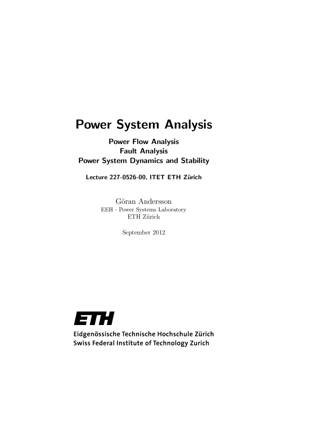 Power System Analysis - Docsity