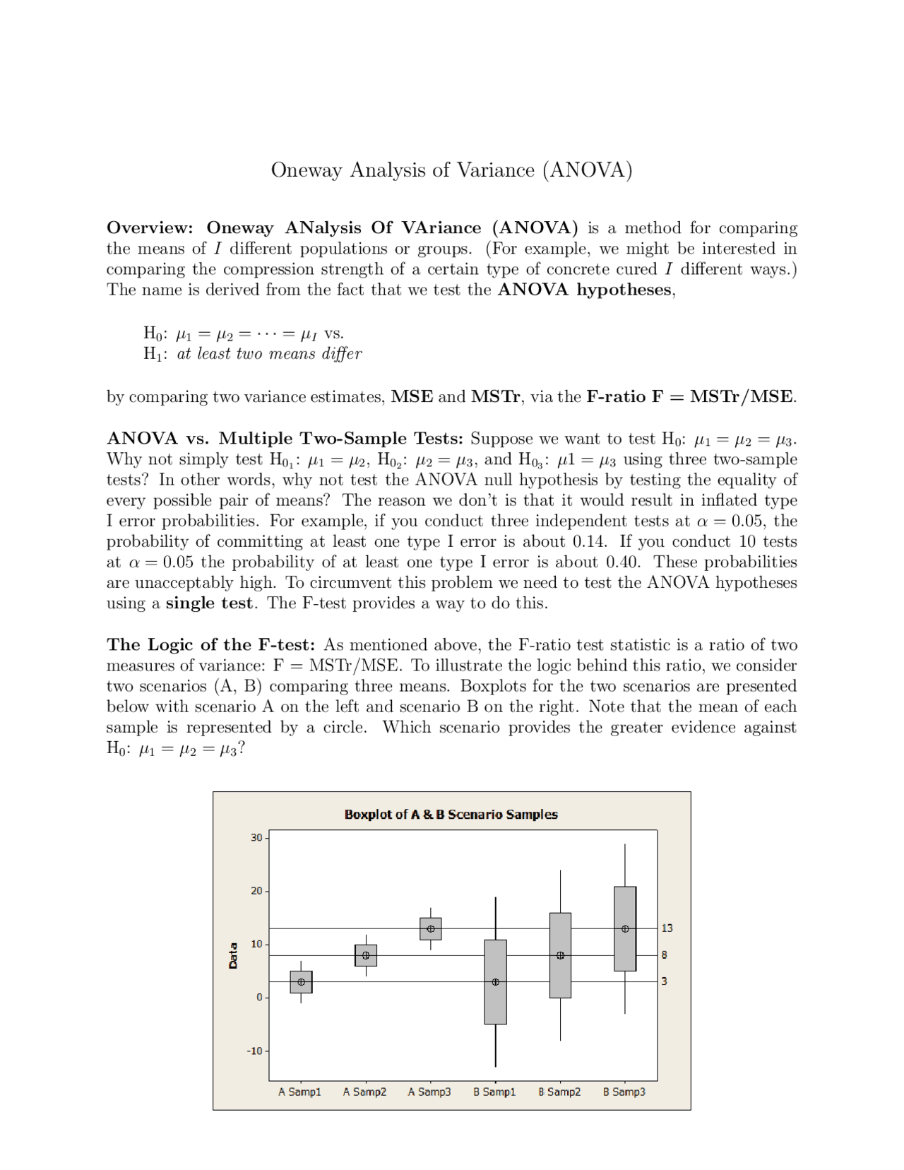 Oneway Analysis Of Variance Anova Docsity