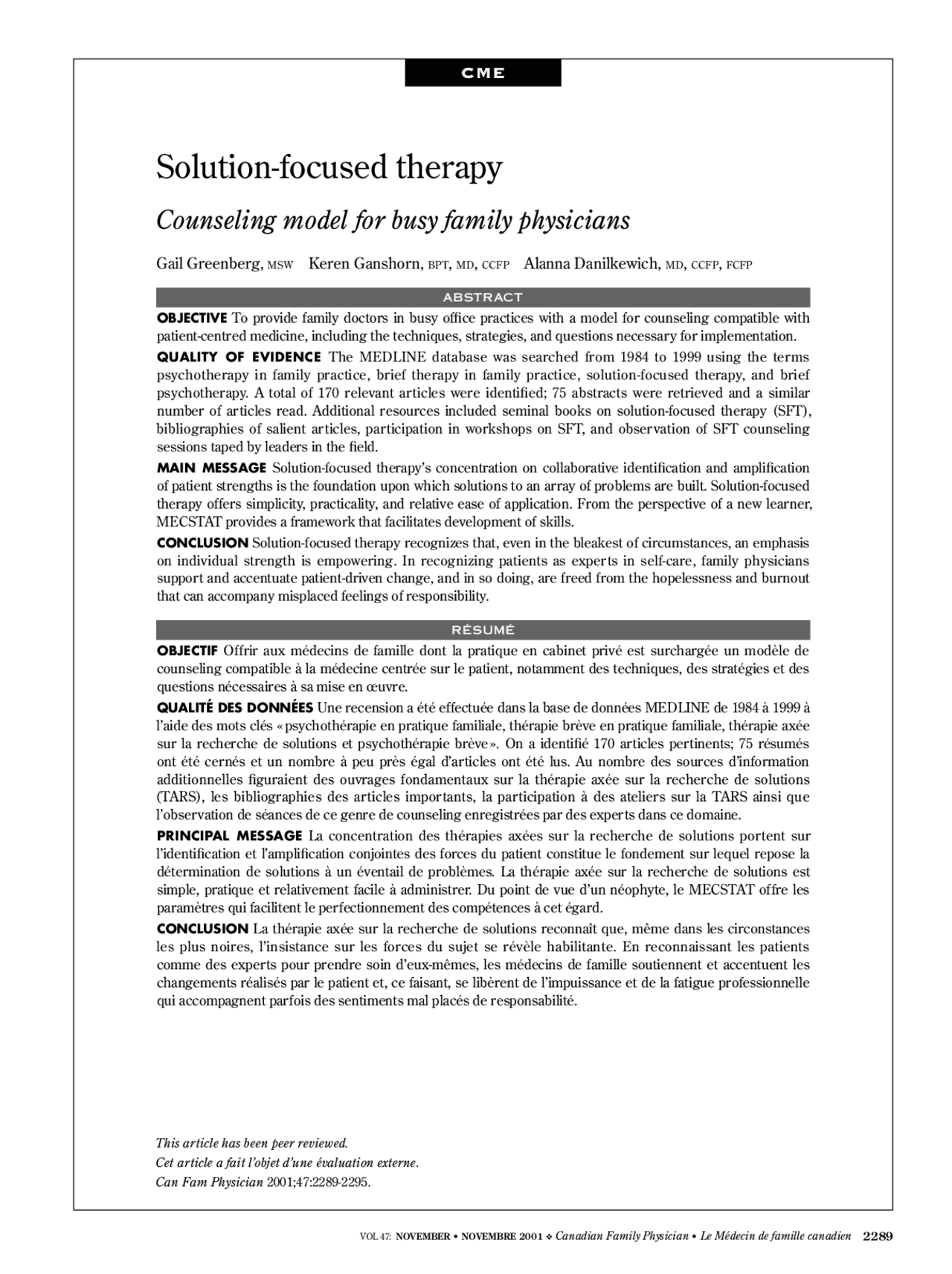 Solution-focused therapy | Study notes Medicine | Docsity