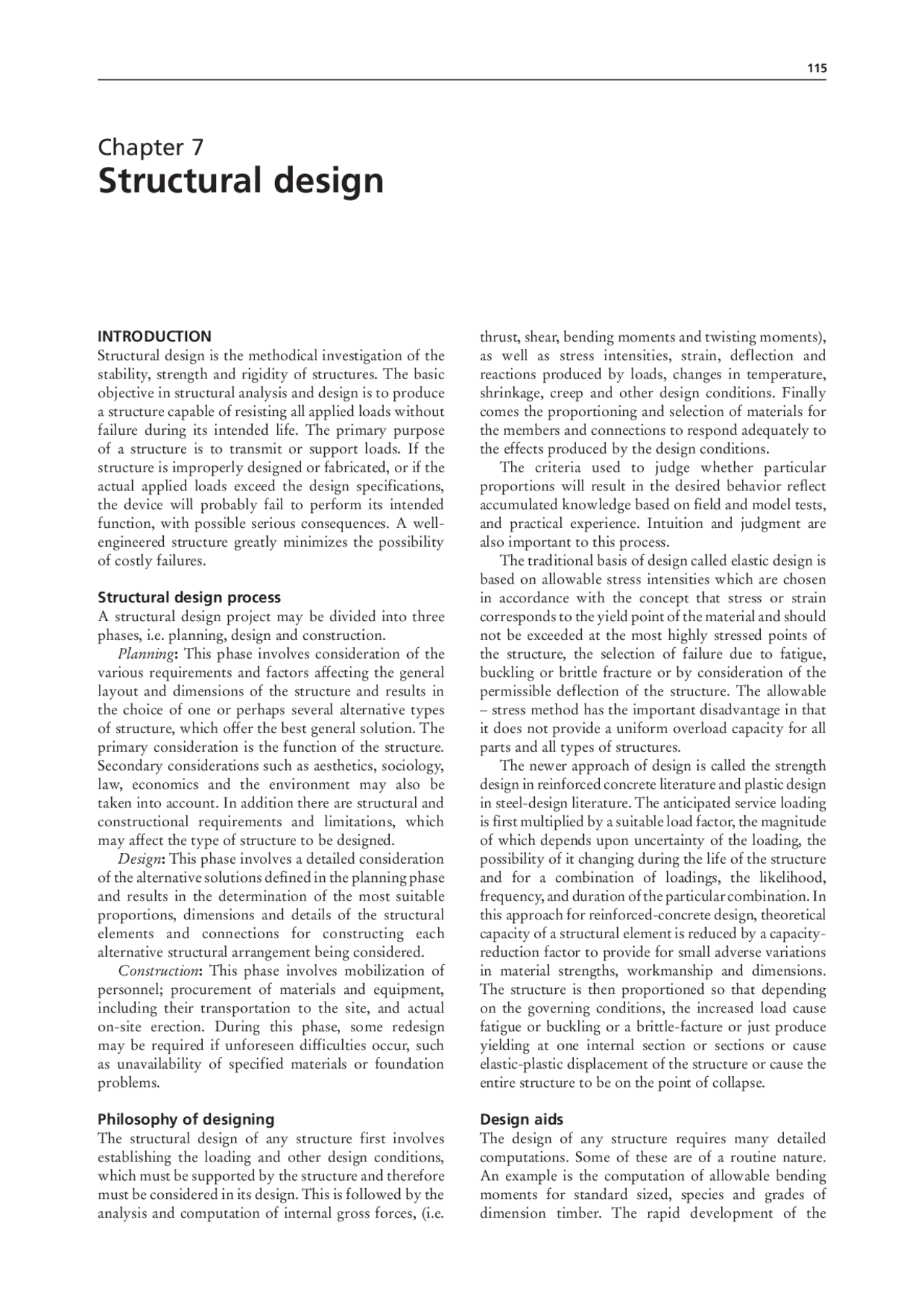 Structural design | Study notes Designs and Groups | Docsity