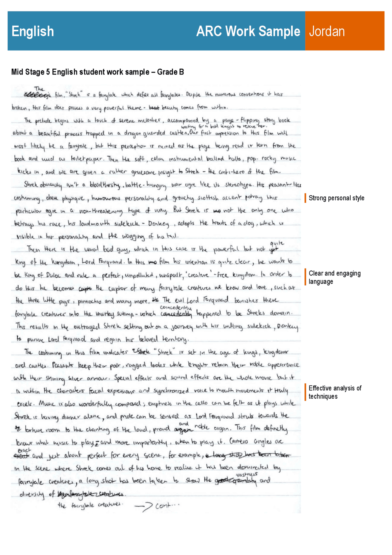 English ARC Work Sample Jordan | Schemes and Mind Maps English Language ...