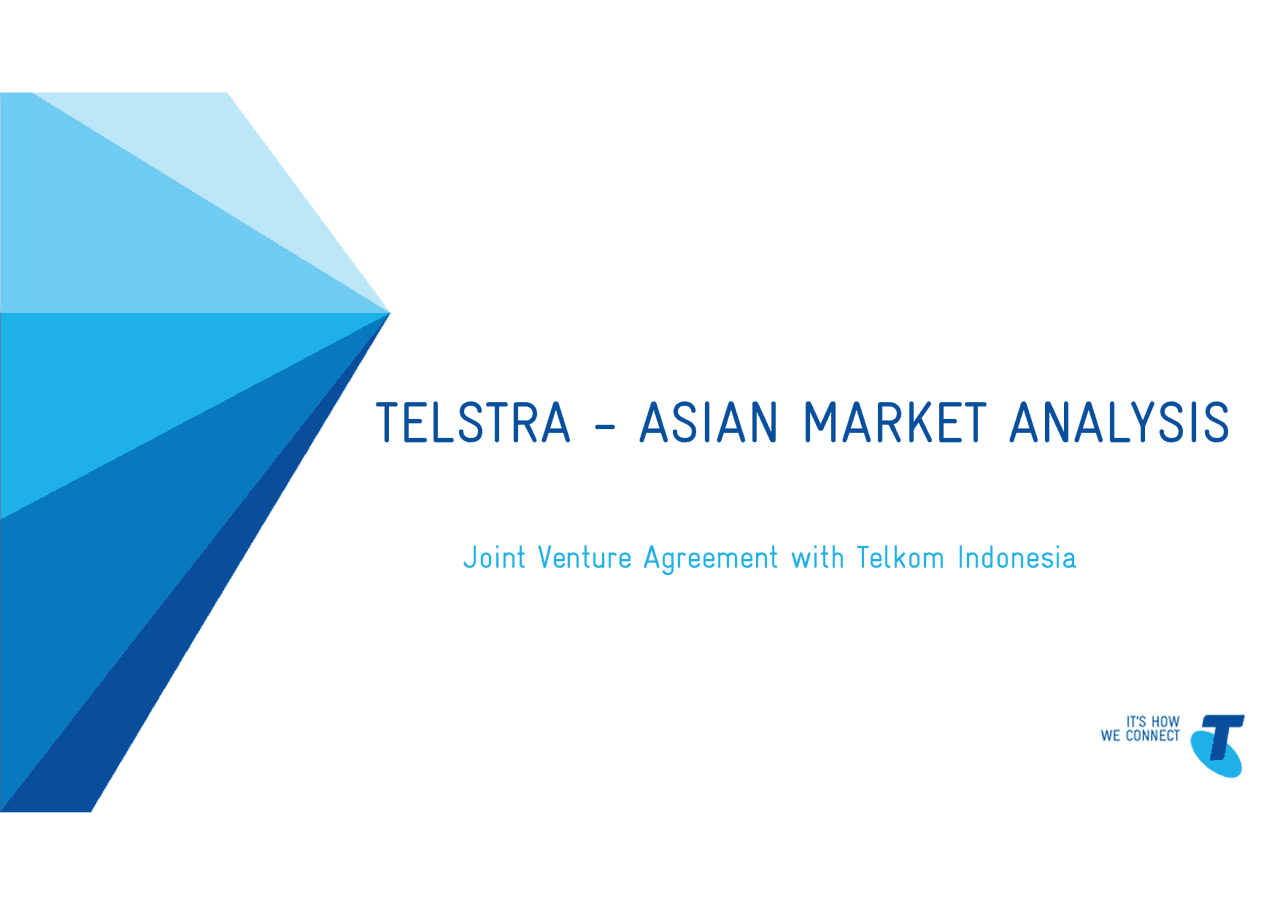 TELSTRA - ASIAN MARKET ANALYSIS | Slides Material Science and ...