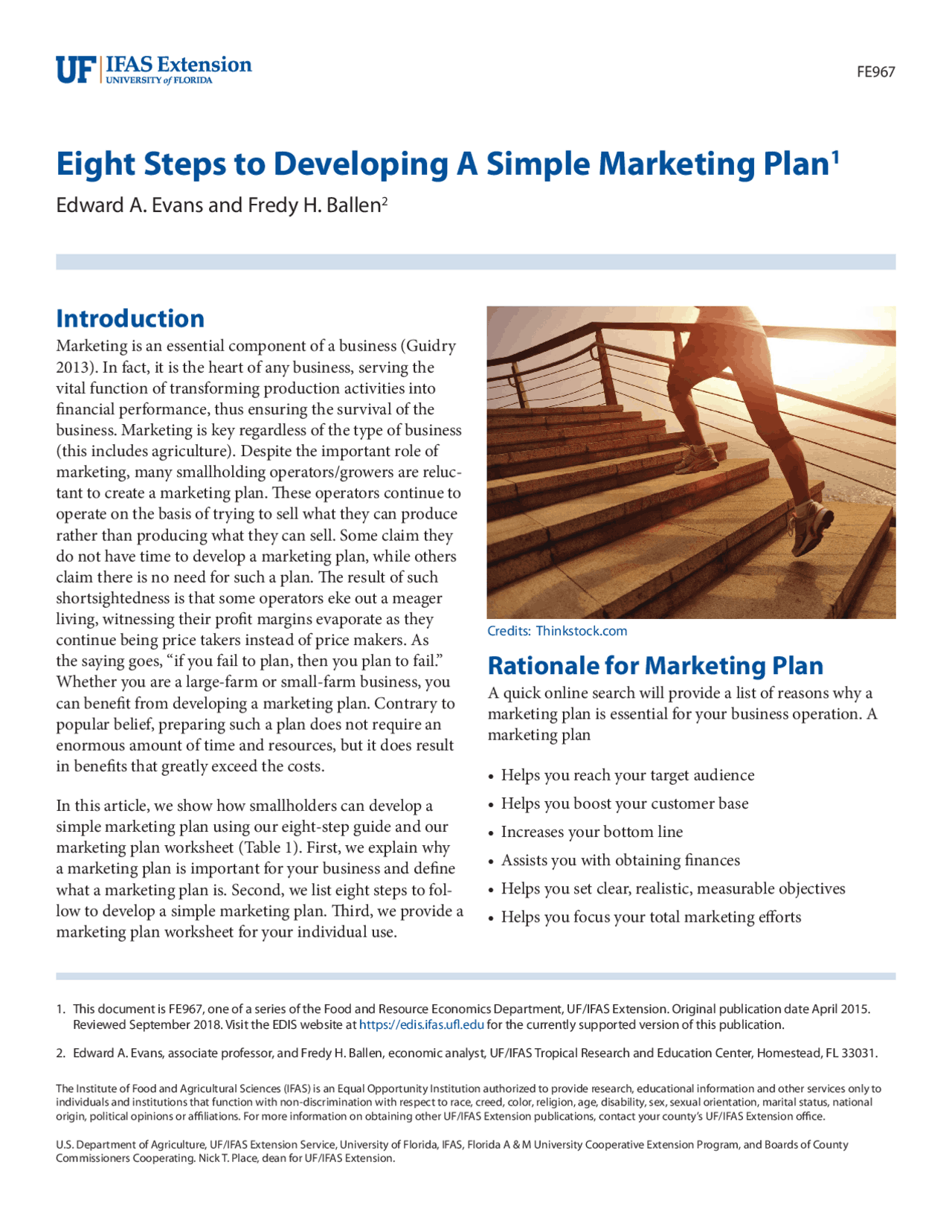 Eight Steps to Developing A Simple Marketing Plan1 | Lecture notes ...