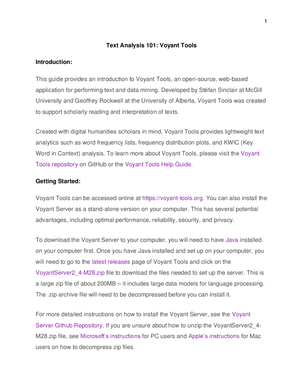 Text Analysis 101 Voyant Tools Introduction Lecture Notes Data
