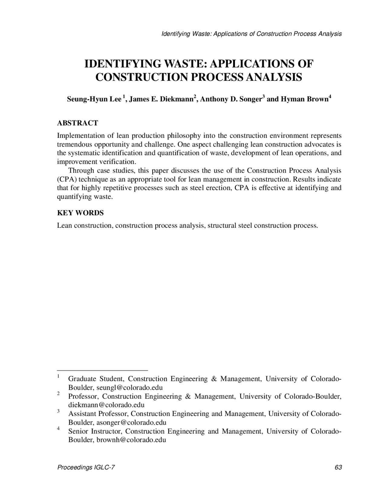 Applications Of Construction Process Analysis Docsity