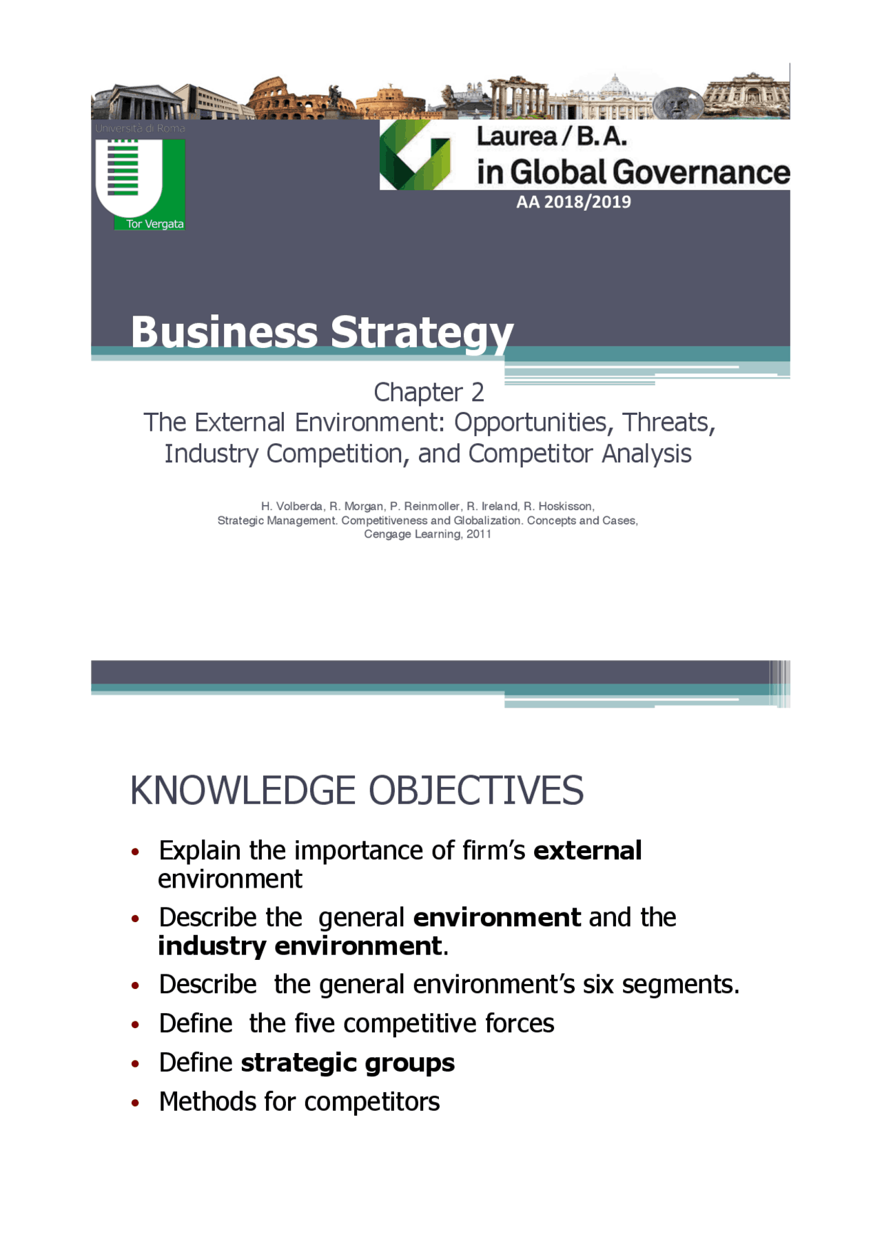 Chapter 2 The External Environment: Opportunities, Threats, Industry ...