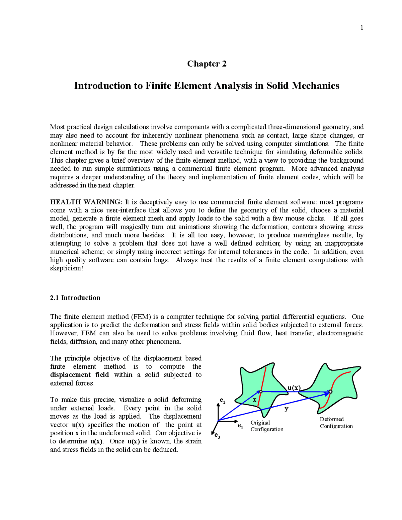 Introduction to Finite Element Analysis in Solid Mechanics | Study ...