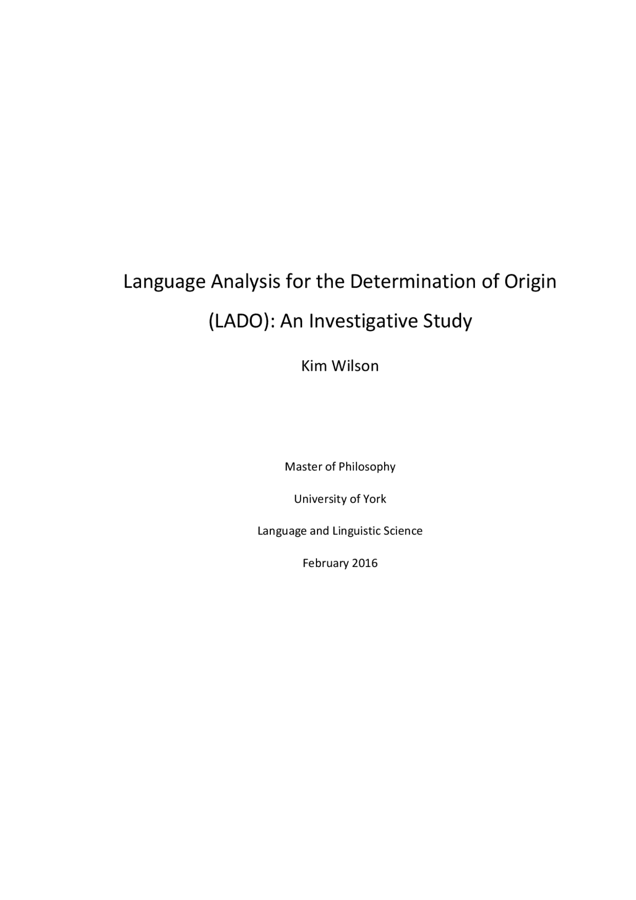 LADO: Language Analysis for Origin Determination - History, Challenges ...