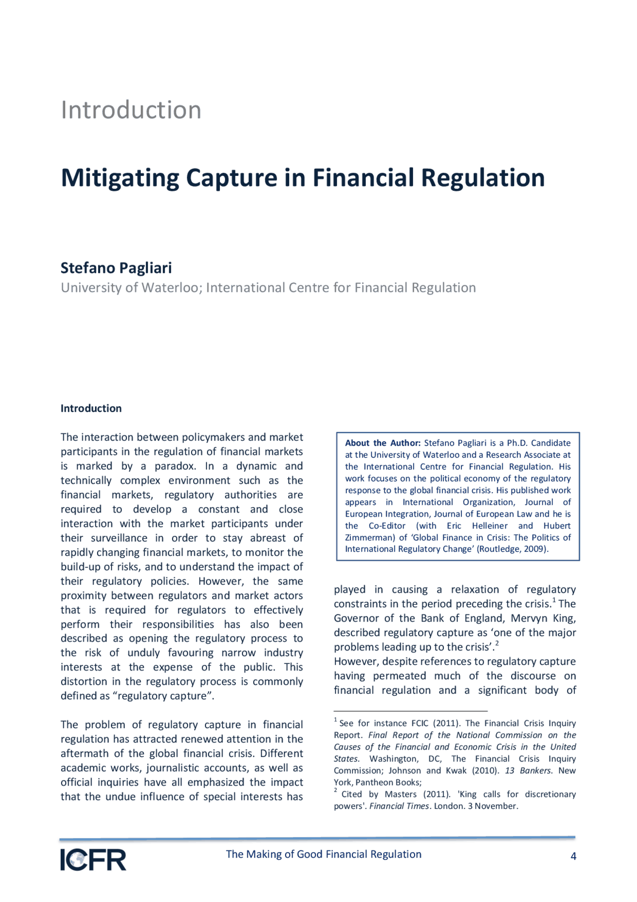 Regulatory Capture: Baxter's Definition and Limitations | Exercises ...