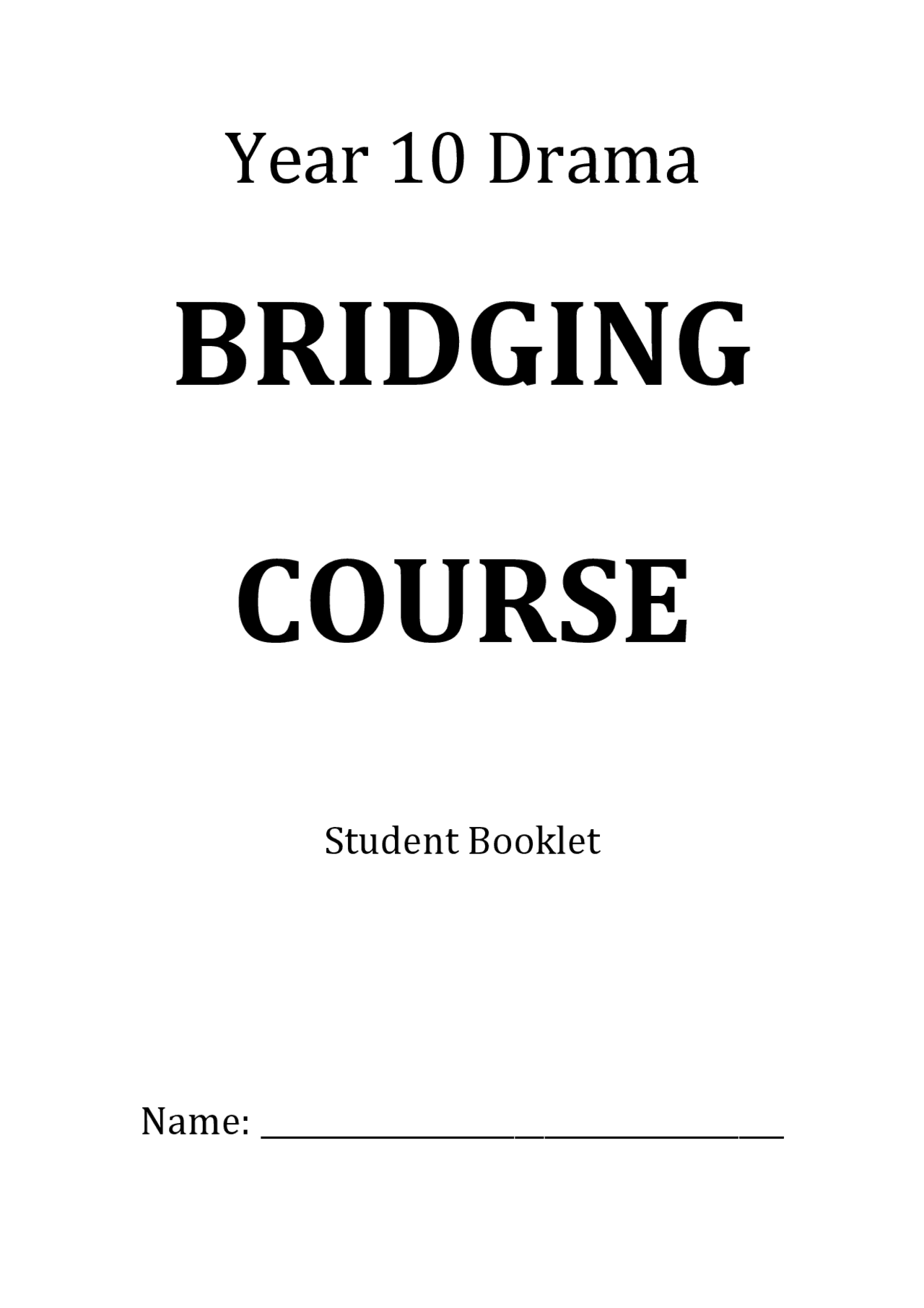 Year 10 Drama | Exercises Theatre | Docsity