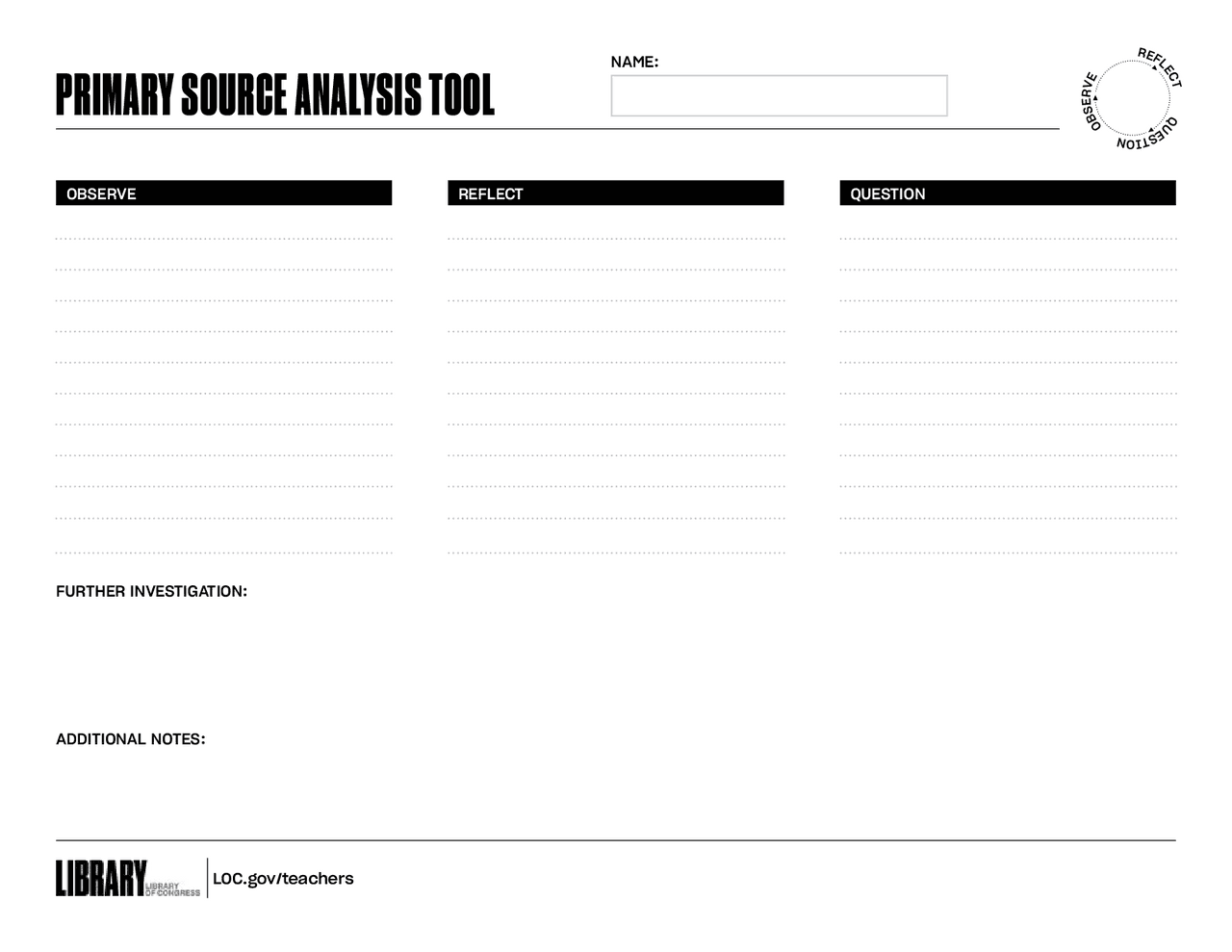 Primary Source Analysis Tool | Study notes Elementary Analysis | Docsity