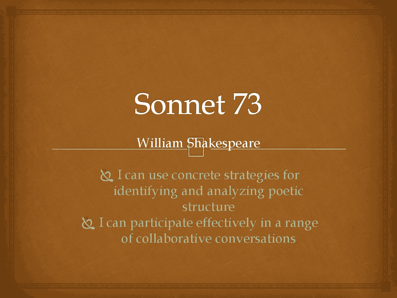 Sonnet 73 | Schemes and Mind Maps English Language | Docsity