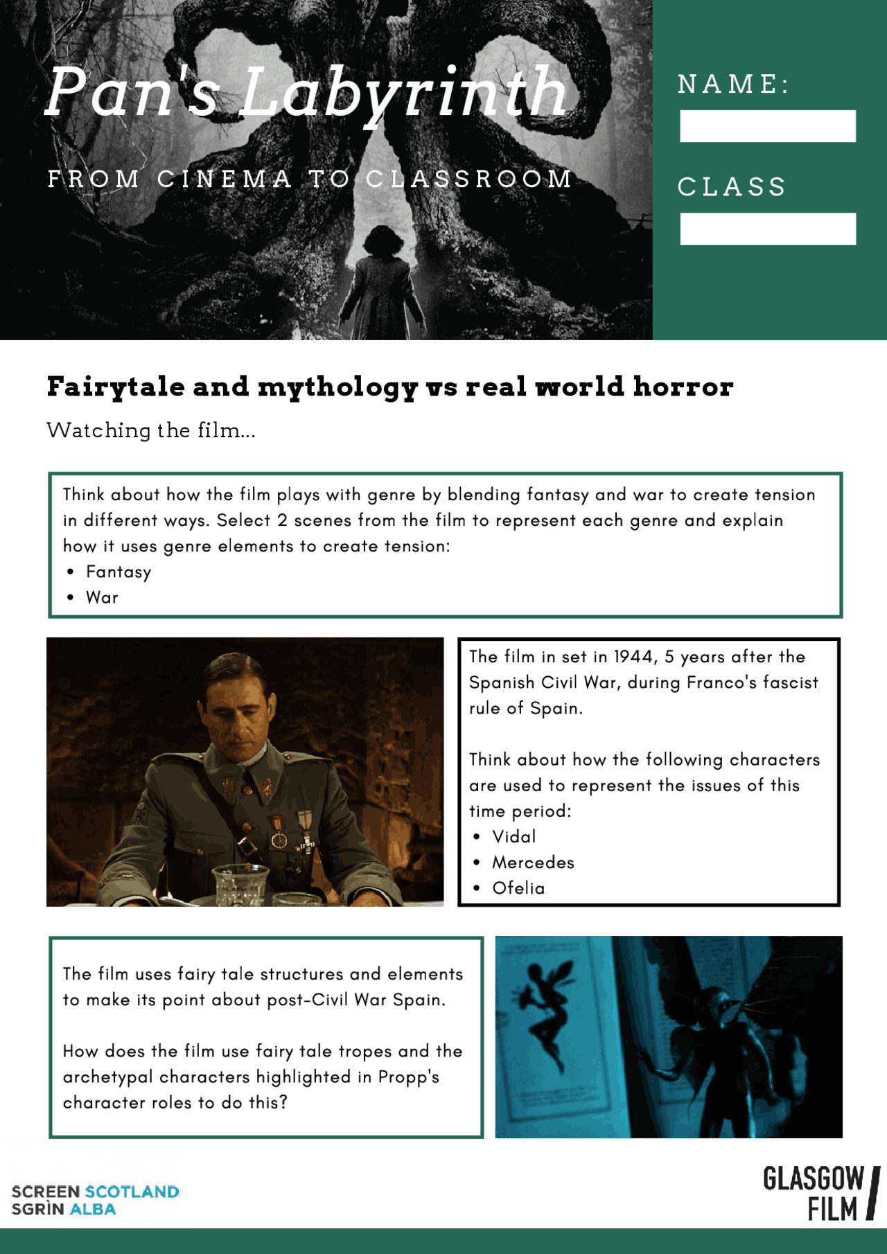 Pan's Labyrinth: Blending Fantasy and War in Cinema | Lecture notes ...