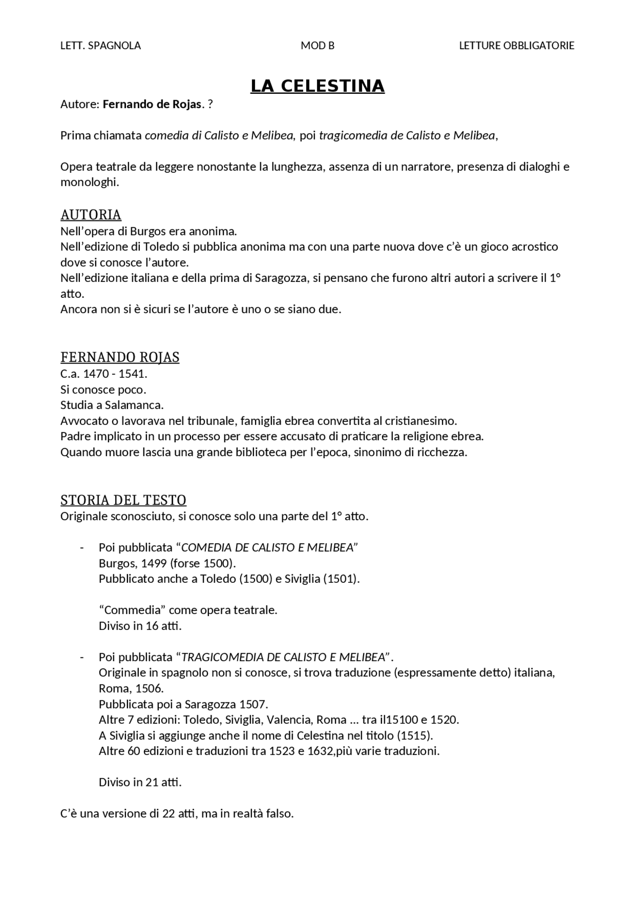Riassunto E Schema Su La Celestina Schemi E Mappe Concettuali Di