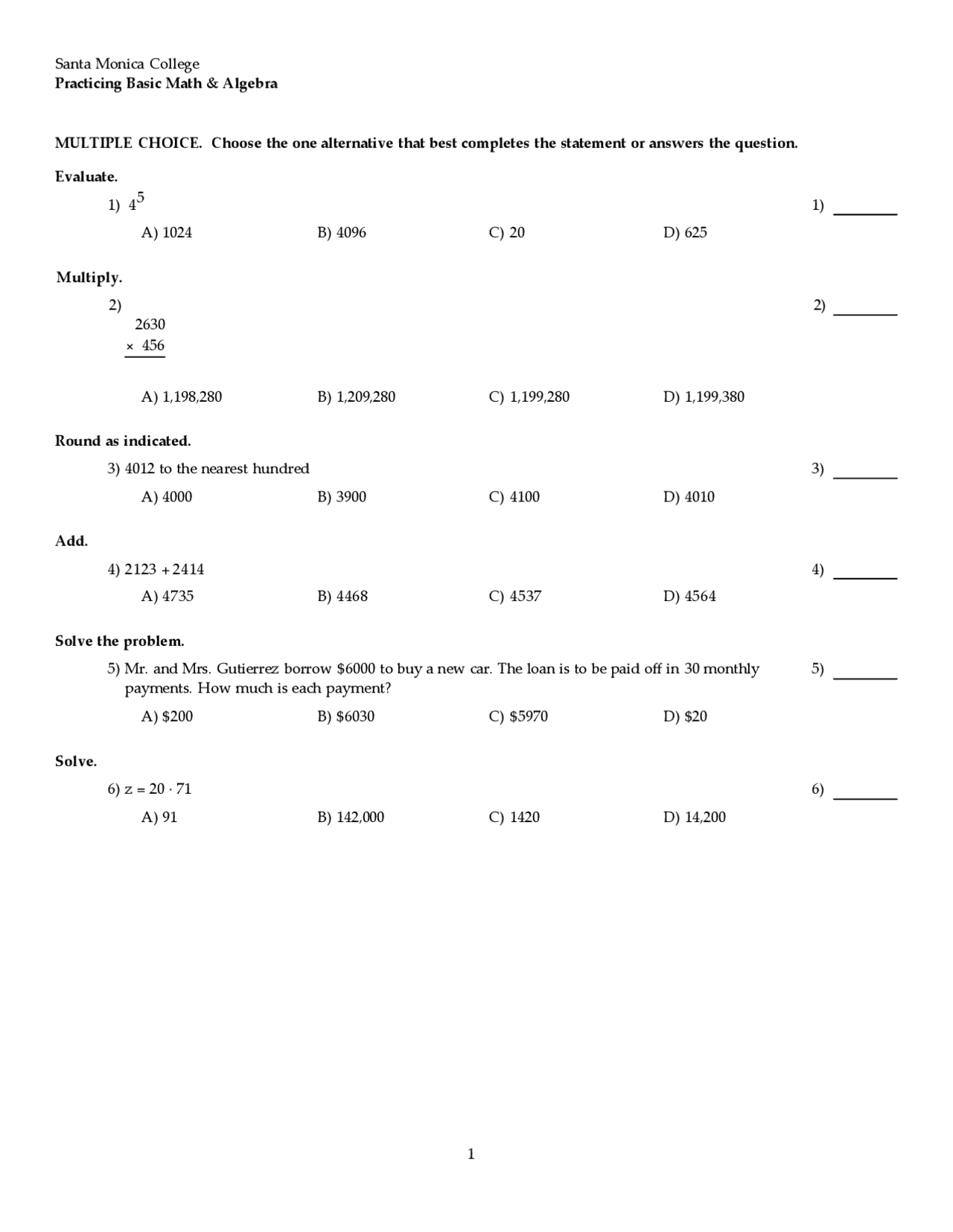 Basic-math-algebra. | Summaries Algebra | Docsity