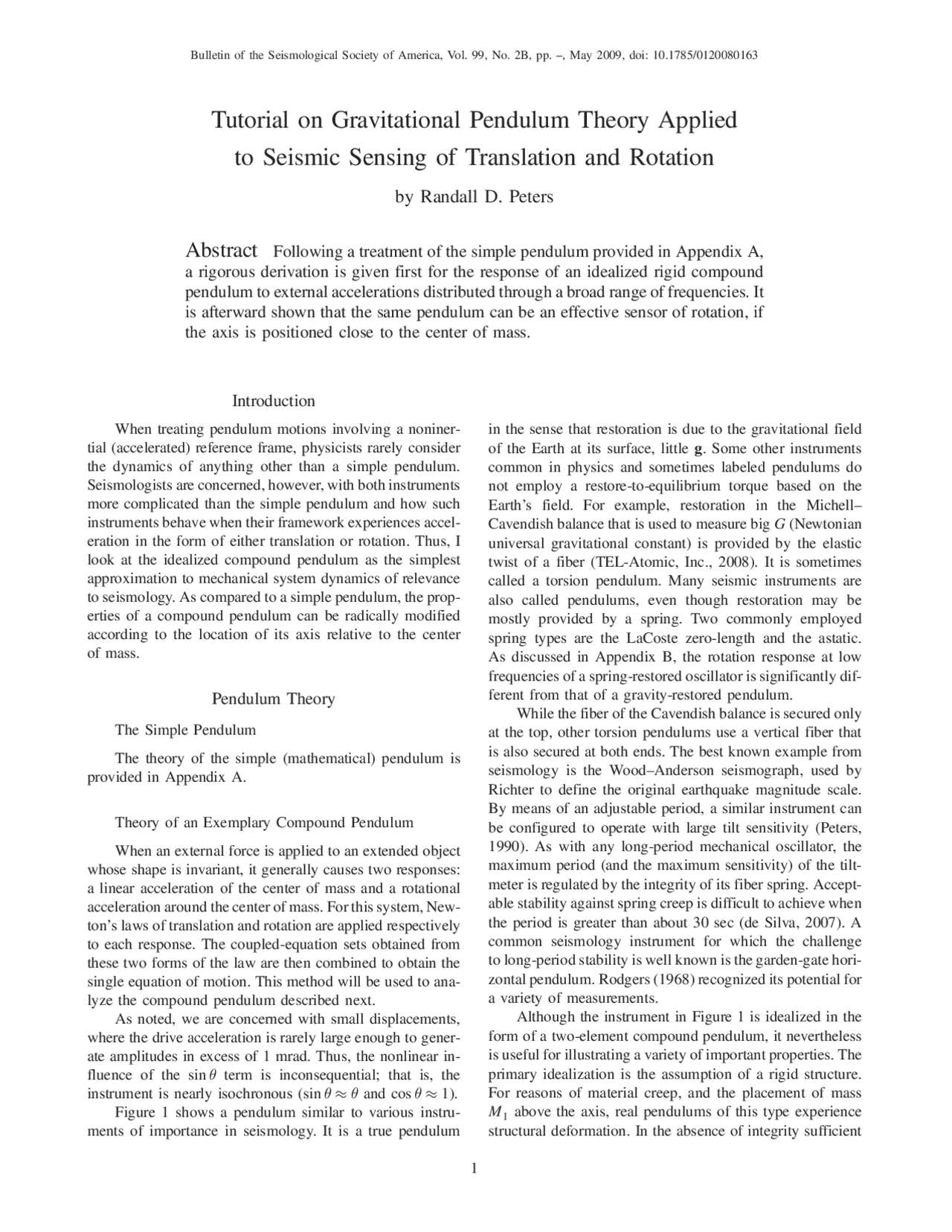 Tutorial On Gravitational Pendulum Theory Applied To Seismic Docsity