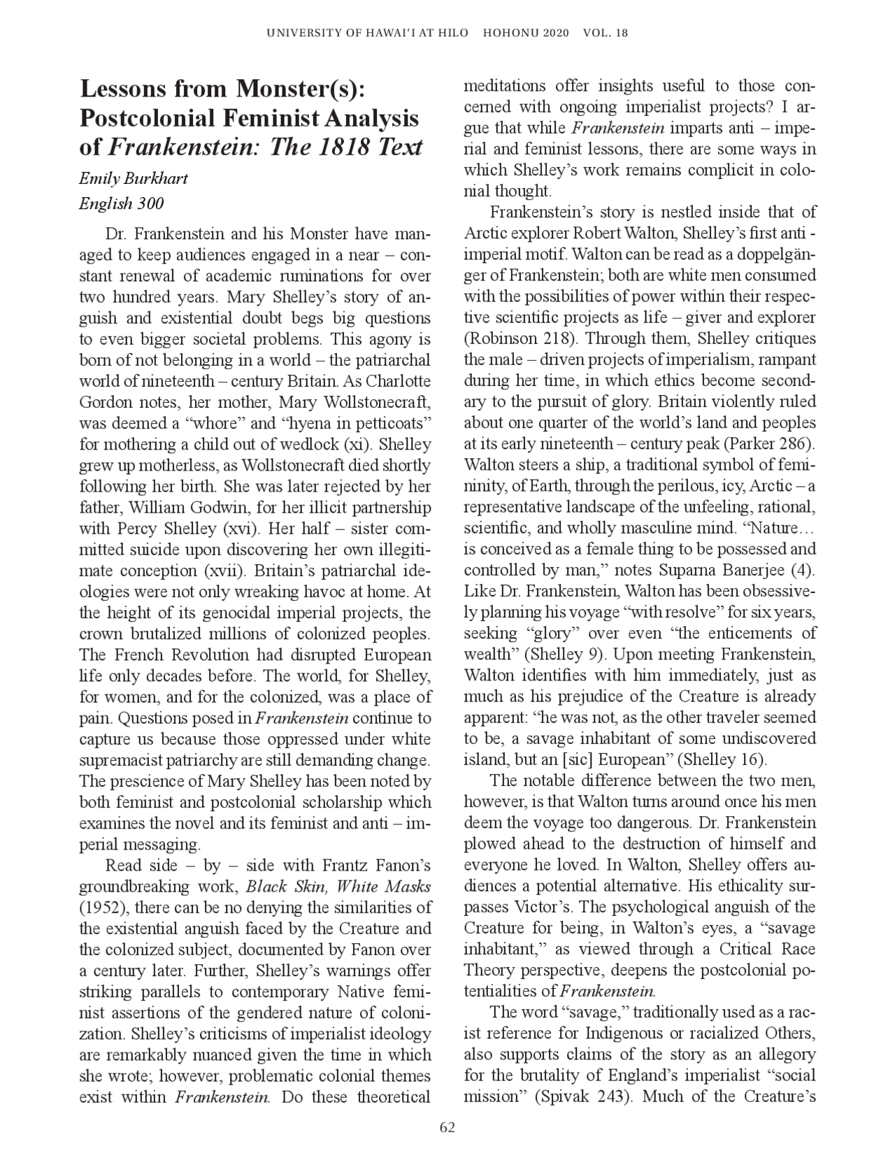 Postcolonial Feminist Analysis of Frankenstein: The 1818 Text | Study ...