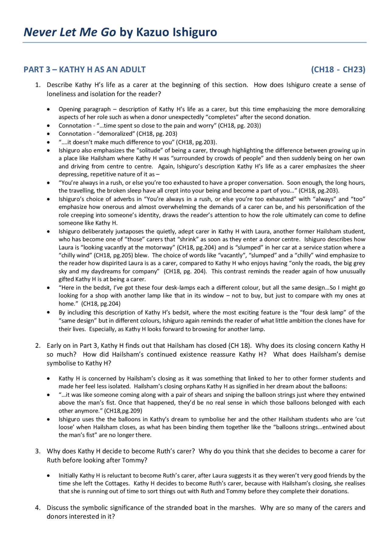 Never Let Me Go by Kazuo Ishiguro | Lecture notes Designs and Groups ...