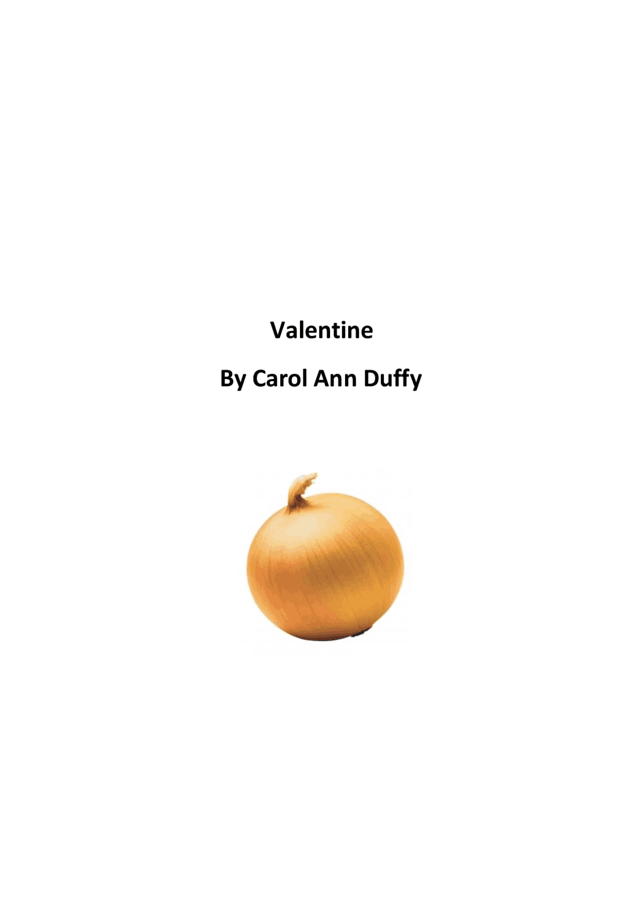 Valentine By Carol Ann Duffy | Exercises Poetry | Docsity