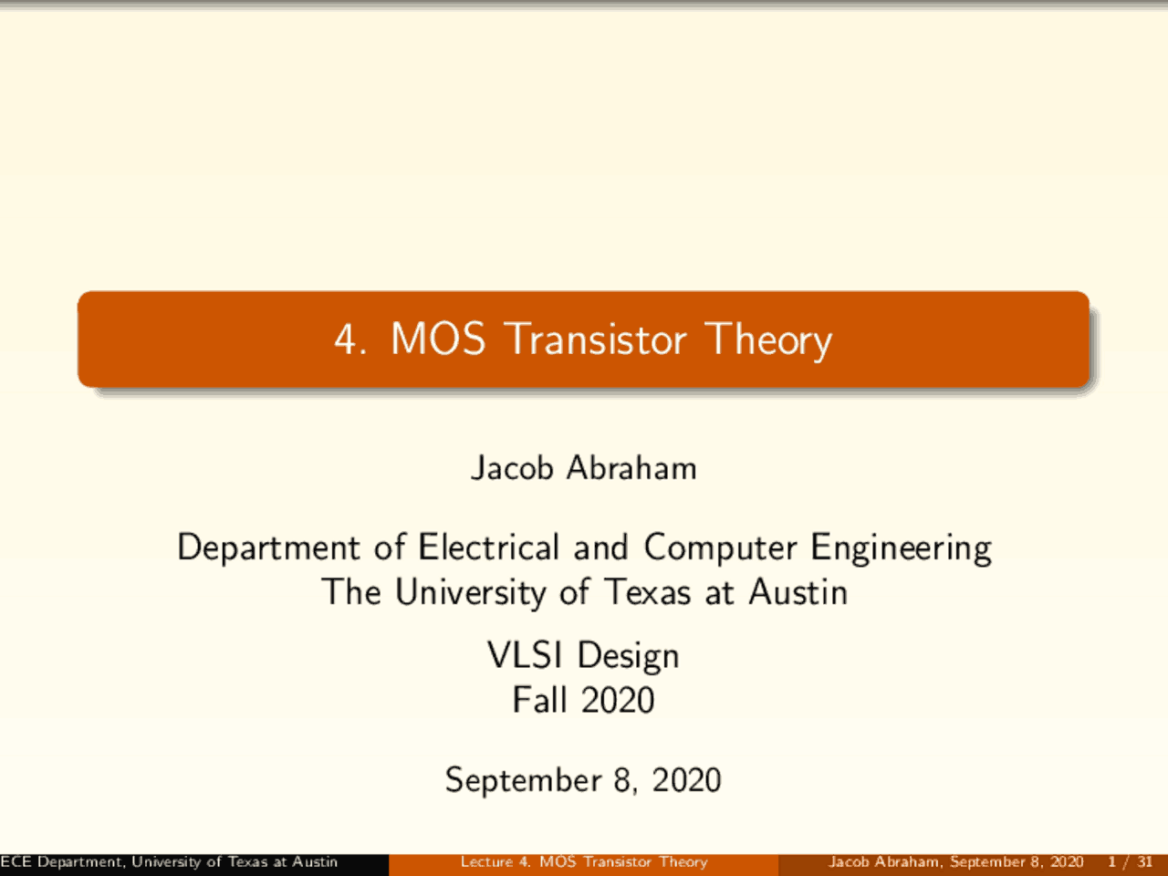 Mos Transistor Theory Lecture Notes At Eden Goldfinch Blog