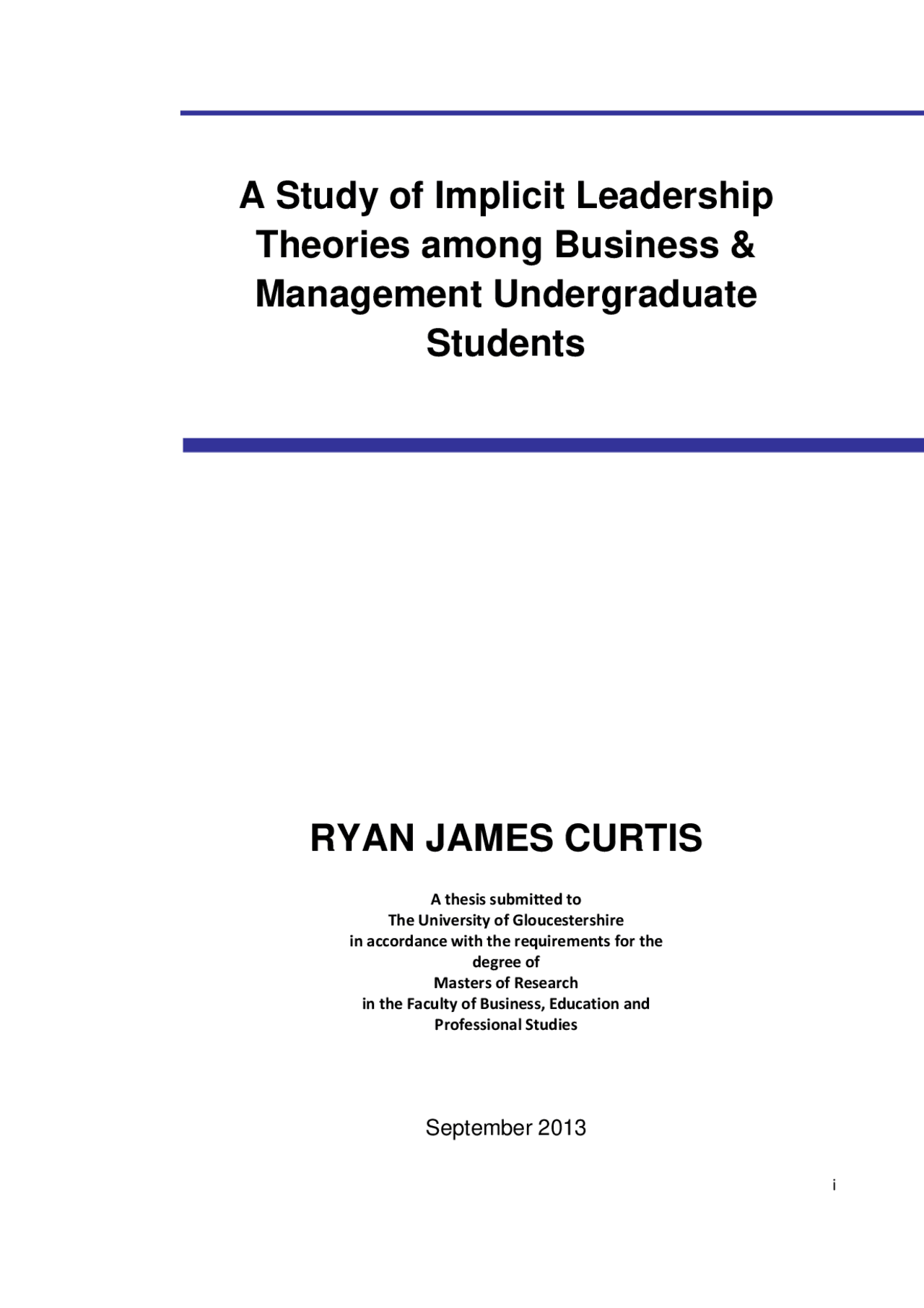 Implicit Leadership Theories among Business & Management - Docsity