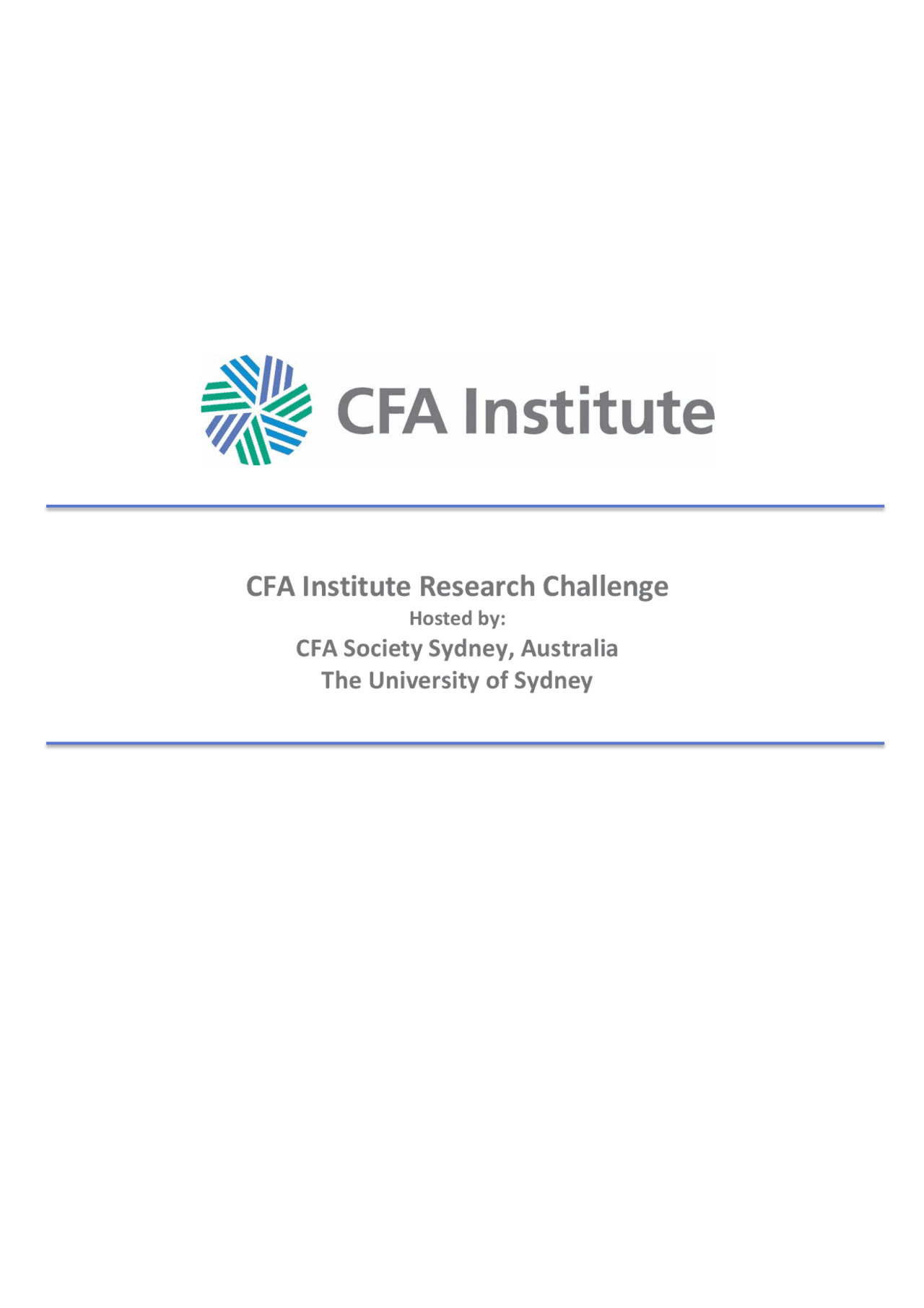 CFA Institute Research Challenge | Study Guides, Projects, Research ...