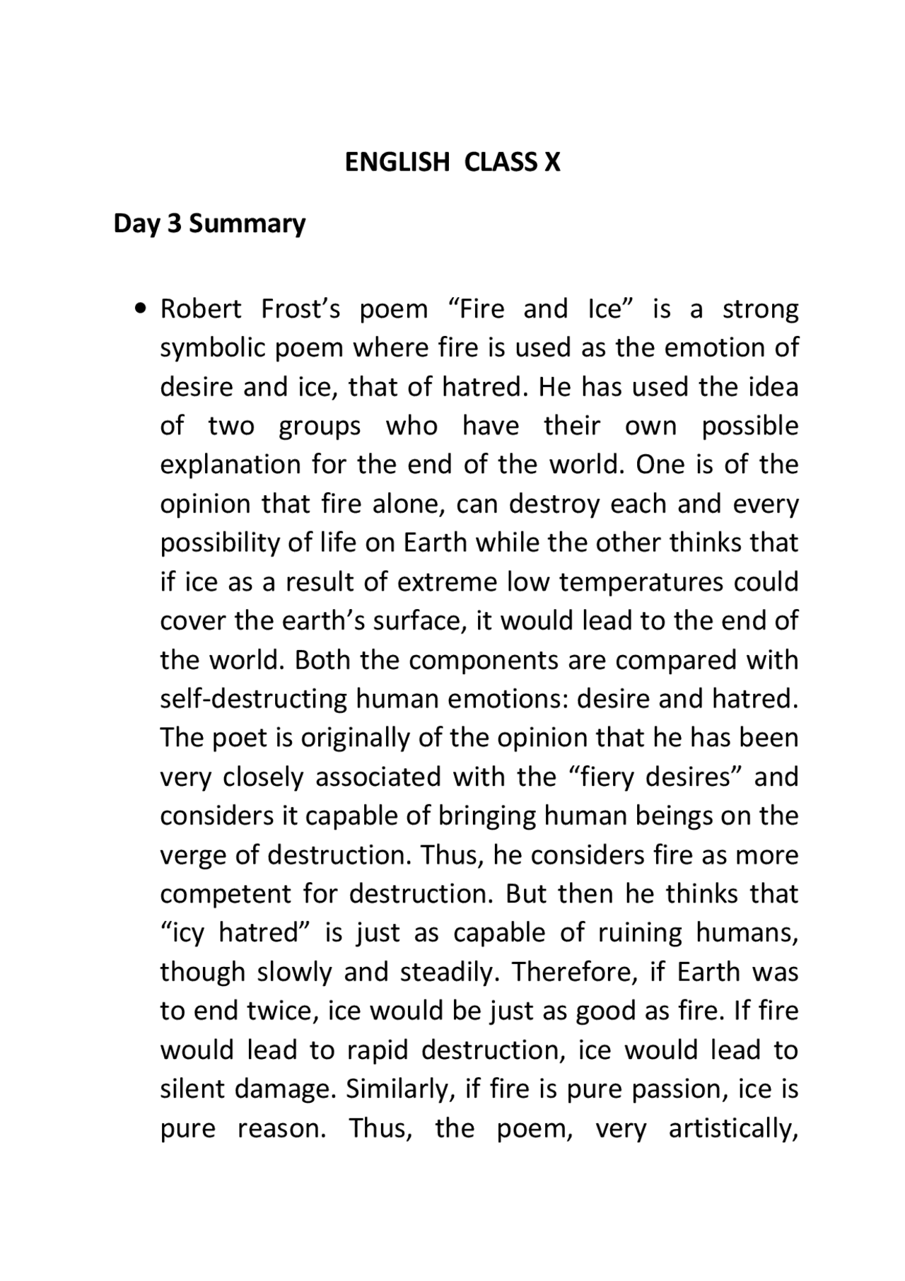 Analysis of Robert Frost's Poem 'Fire and Ice' - Desire, Hatred, and ...