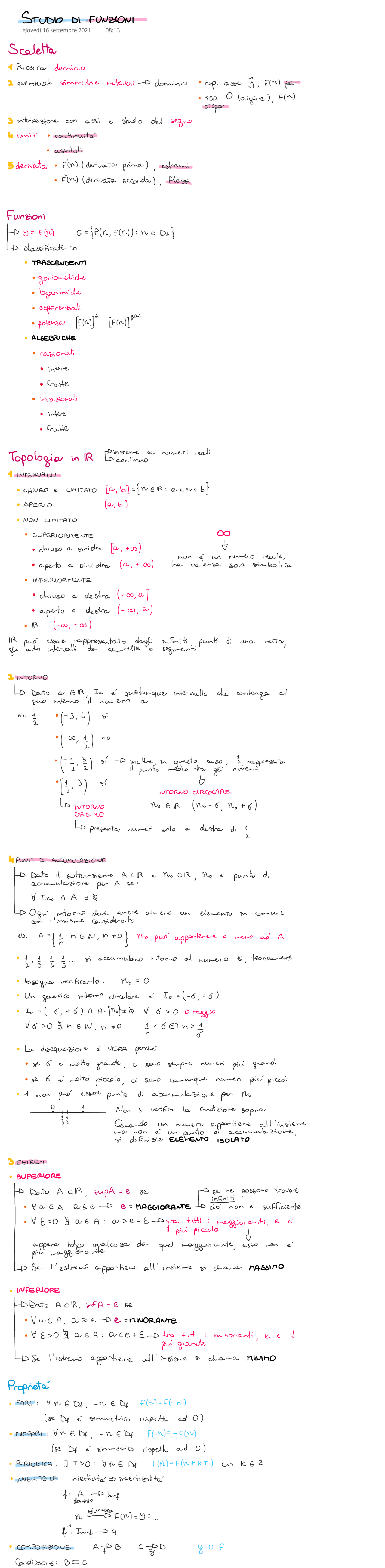 Studio di funzione e topologia in R | Appunti di Matematica | Docsity