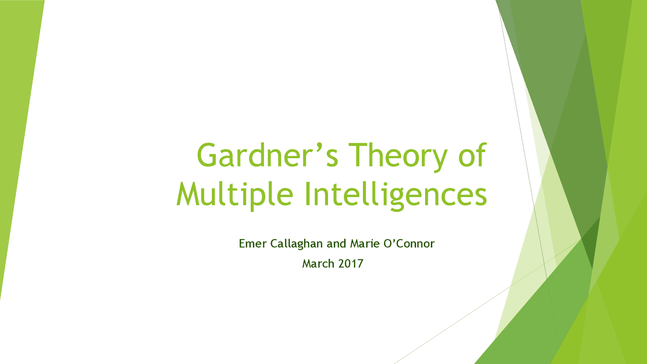 Gardner's Theory of Multiple Intelligence | Slides Psychology of Intelligence | Docsity