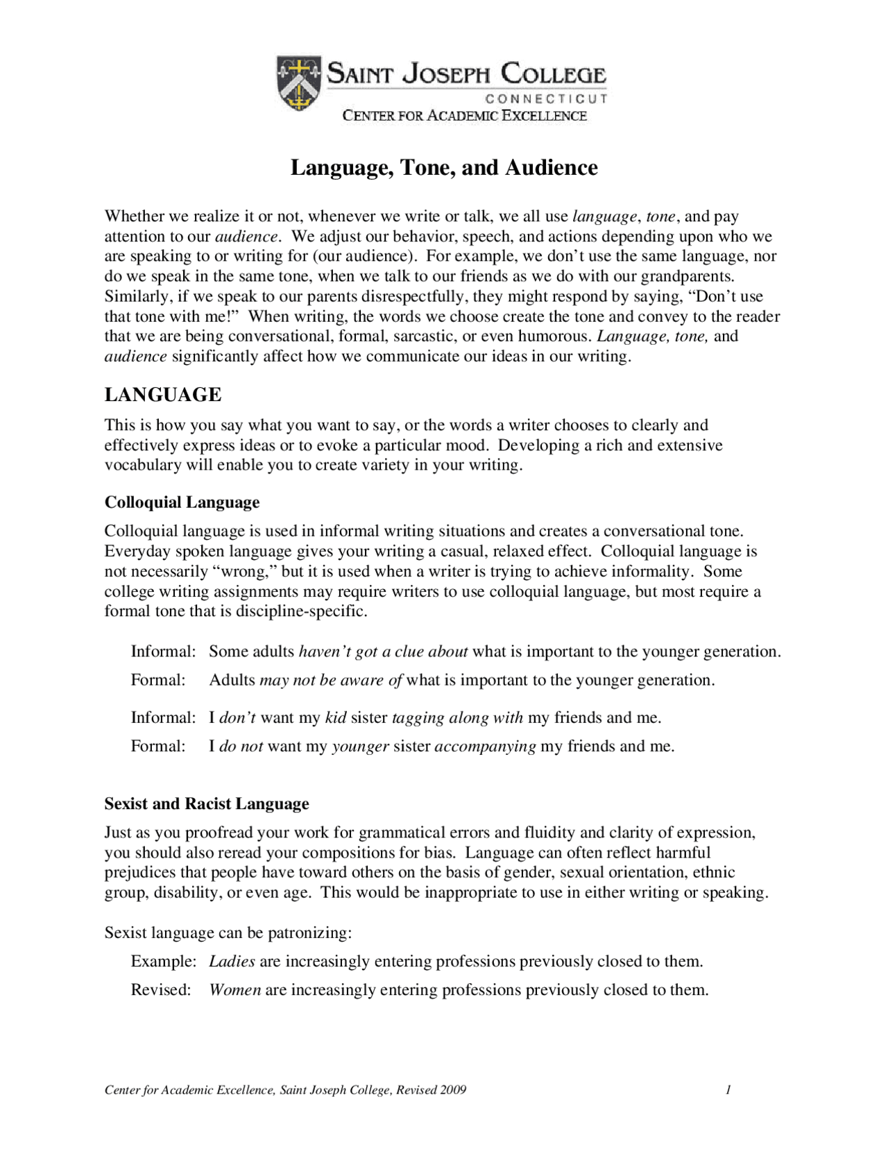Language Tone and Audience | Summaries Origin of language | Docsity