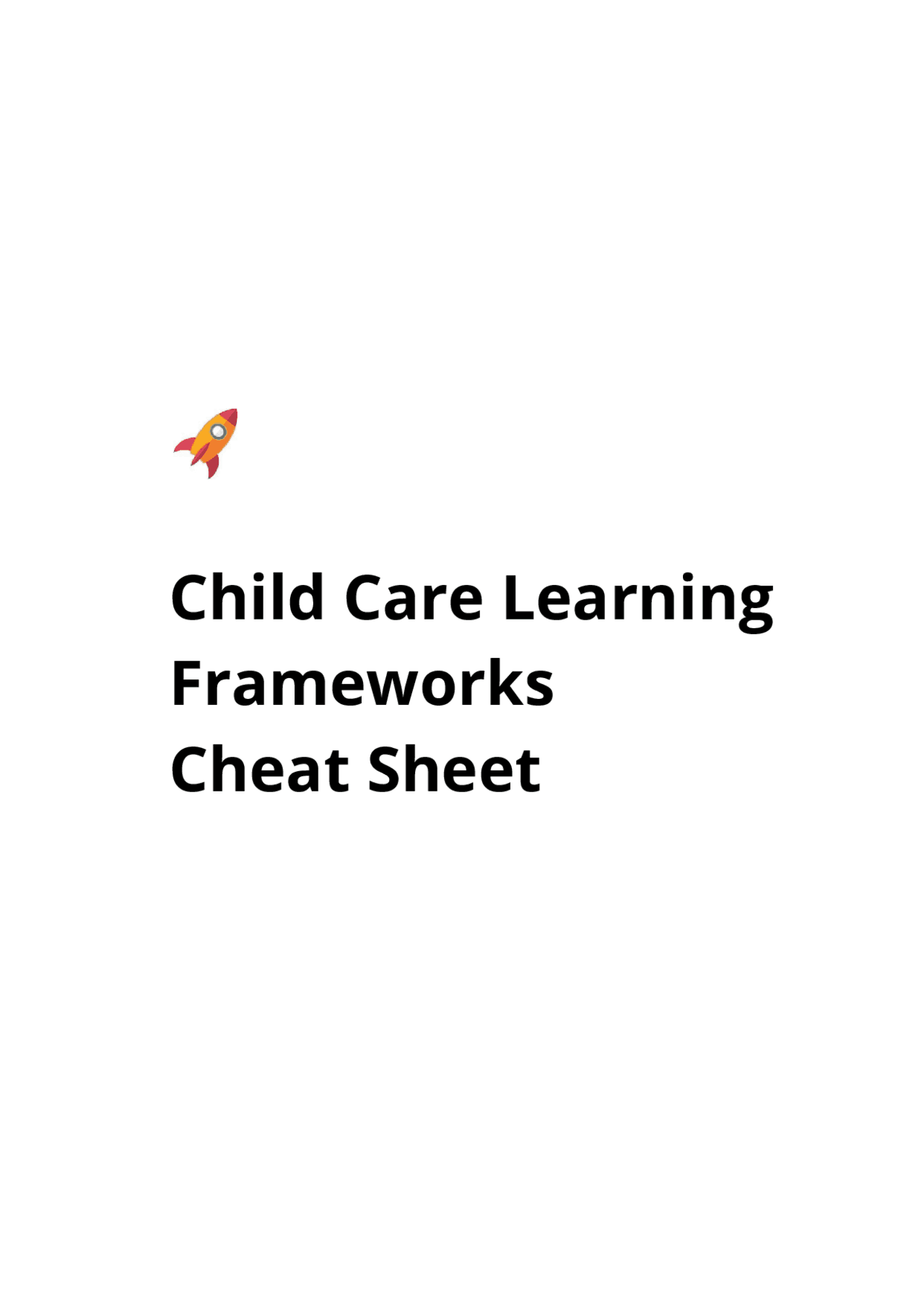 Child Care Learning Frameworks Cheat Sheet | Study Guides, Projects ...