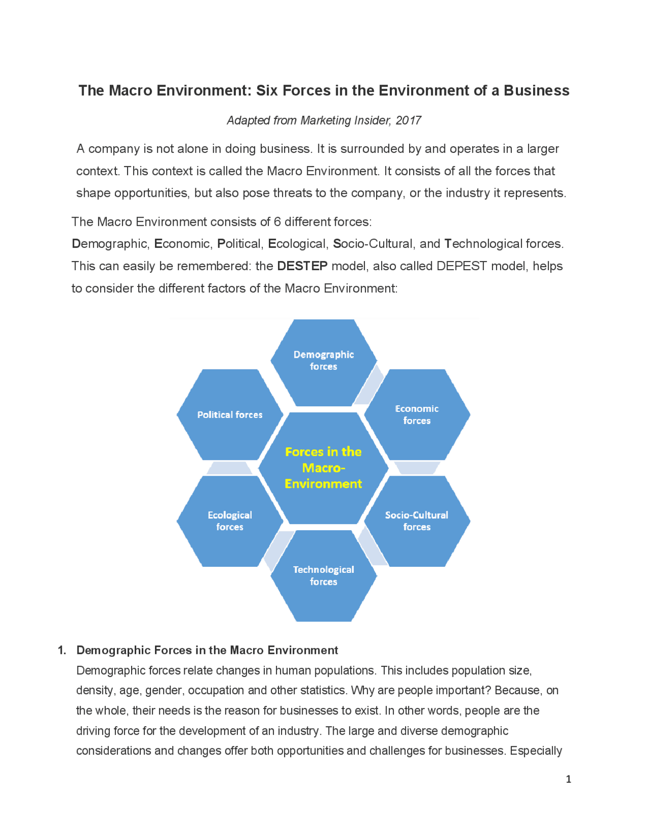 The Macro Environment: Six Forces in the Environment of a ... | Study ...