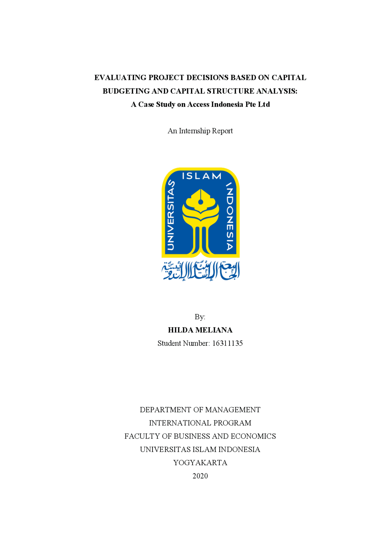 A Case Study on Access Indonesia Pte Ltd | Lecture notes Finance | Docsity