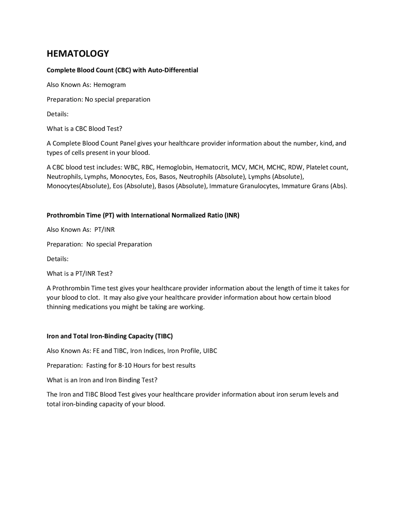 HEMATOLOGY | Slides Hematology | Docsity