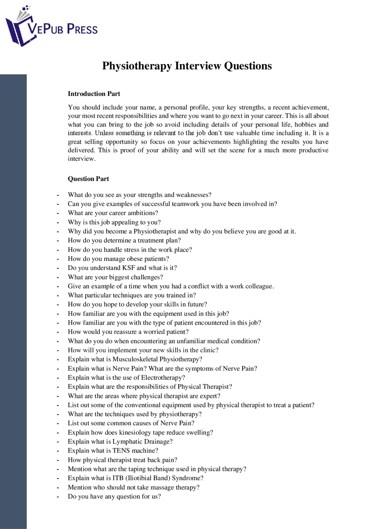 Physiotherapy Interview Questions Schemes And Mind Maps Physiotherapy