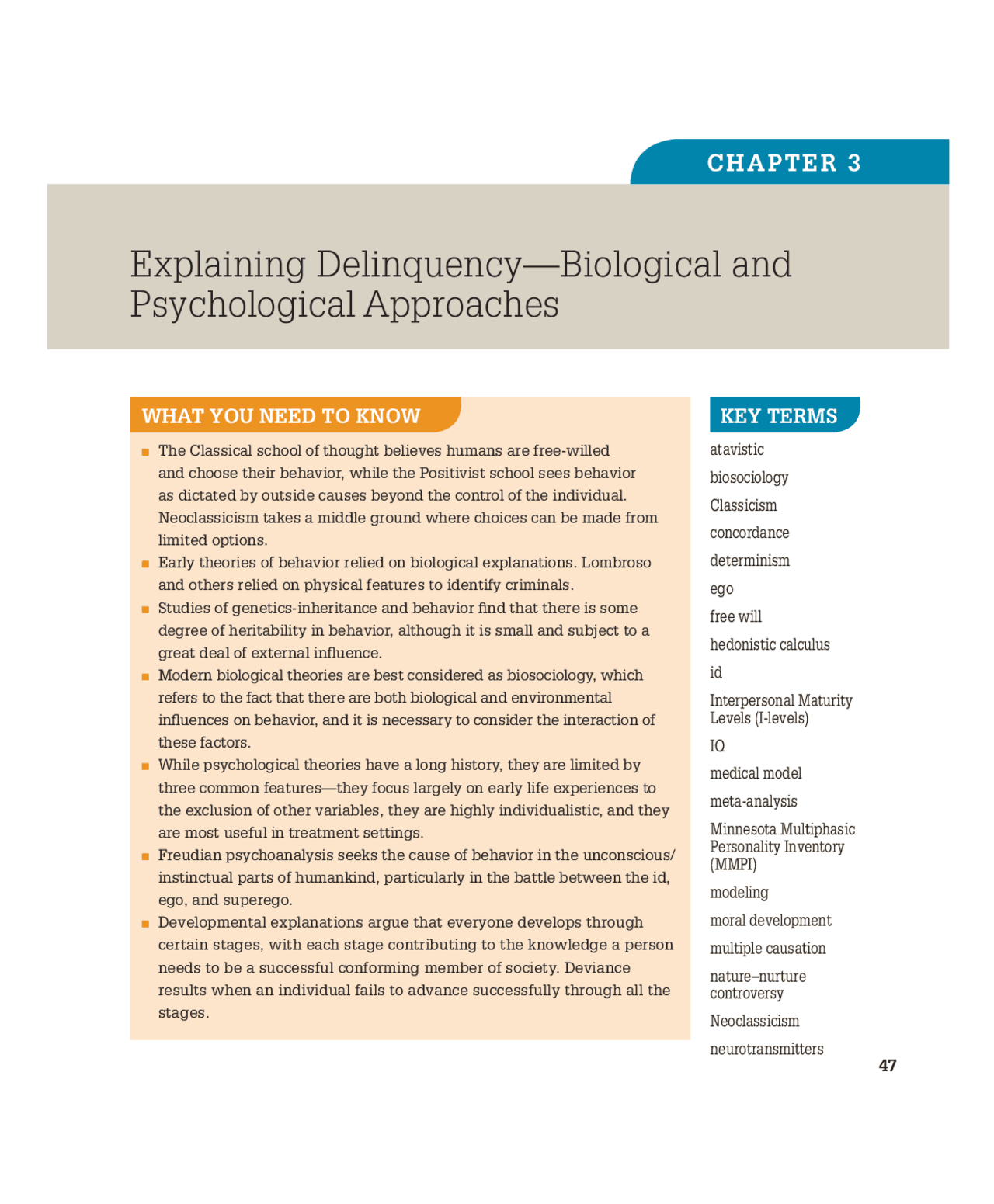 Explaining Delinquency—biological And Psychological Assignments