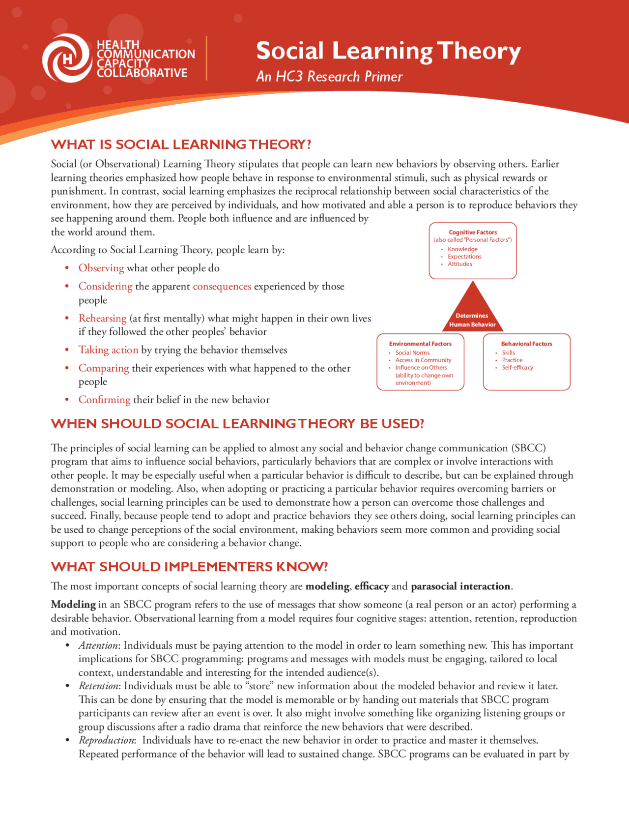 Social Learning Theory | Study notes Communication | Docsity