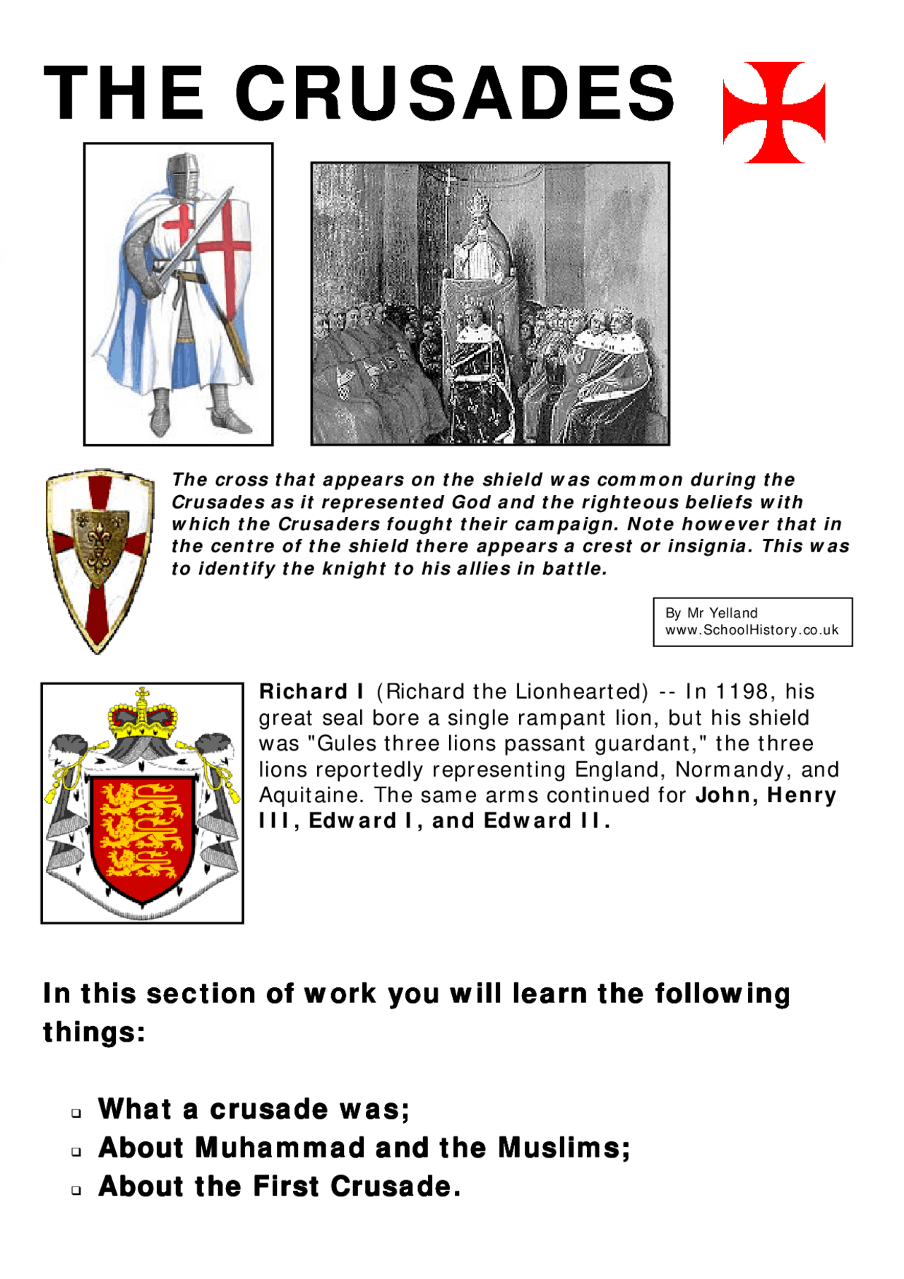 THE CRUSADES | Study notes Latin literature | Docsity