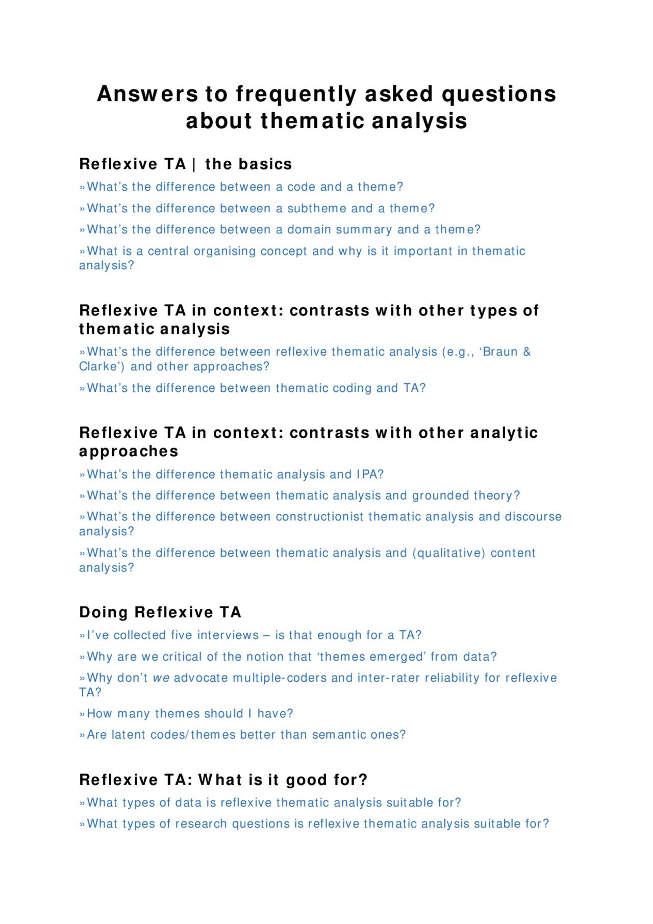Answers to frequently asked questions about thematic analysis | Schemes ...