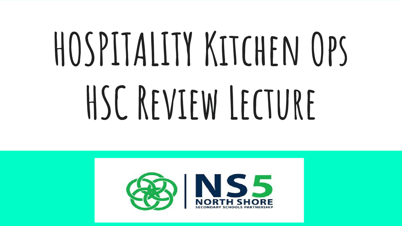 Hospitality Kitchen Ops Hsc Review Lecture Lecture Notes Business