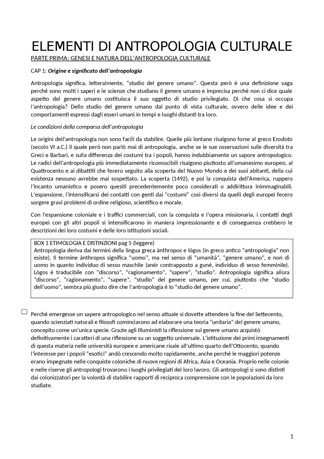 Elementi Di Antropologia Culturale Schemi E Mappe Concettuali Di