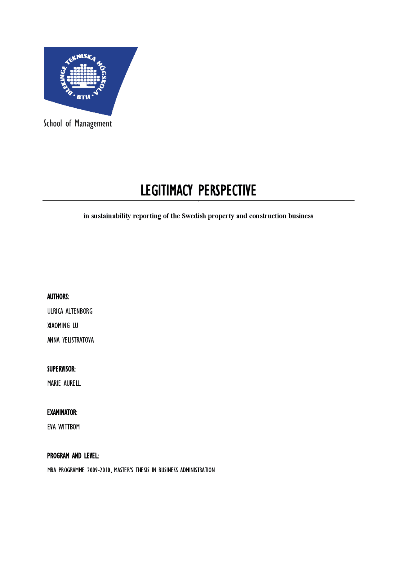 Legitimacy Perspective Lecture Notes Accounting Docsity